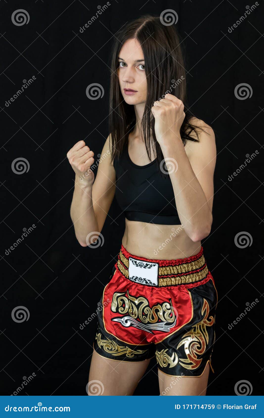 Boxing Girl Ready for a Fight Stock Image - Image of woman, ready ...