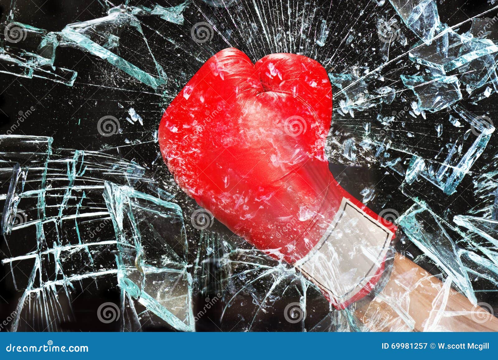 Boxing through Glass Window. Stock Image - Image of damage, demolished ...