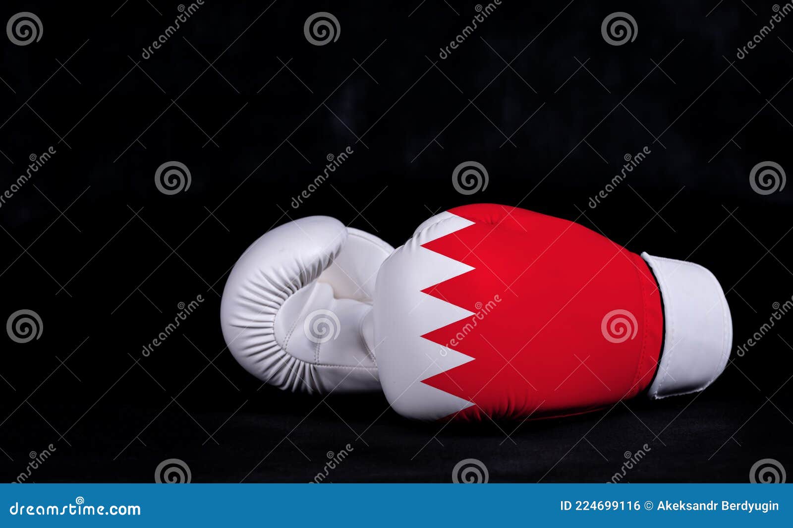 Boxing Glove with Bahrain Flag on Black Background Stock Photo - Image ...