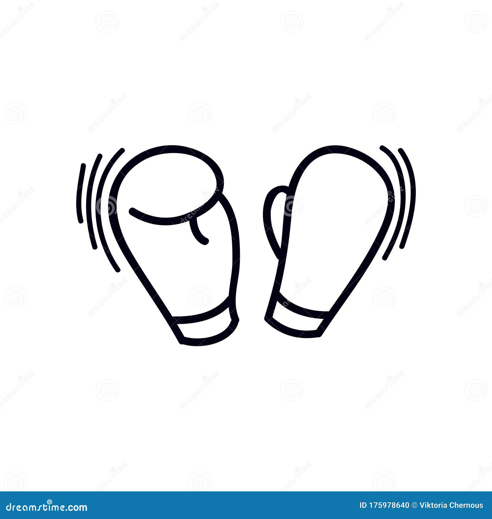 Boxing Glove Doodle Icon, Vector Illustration Stock Illustration ...