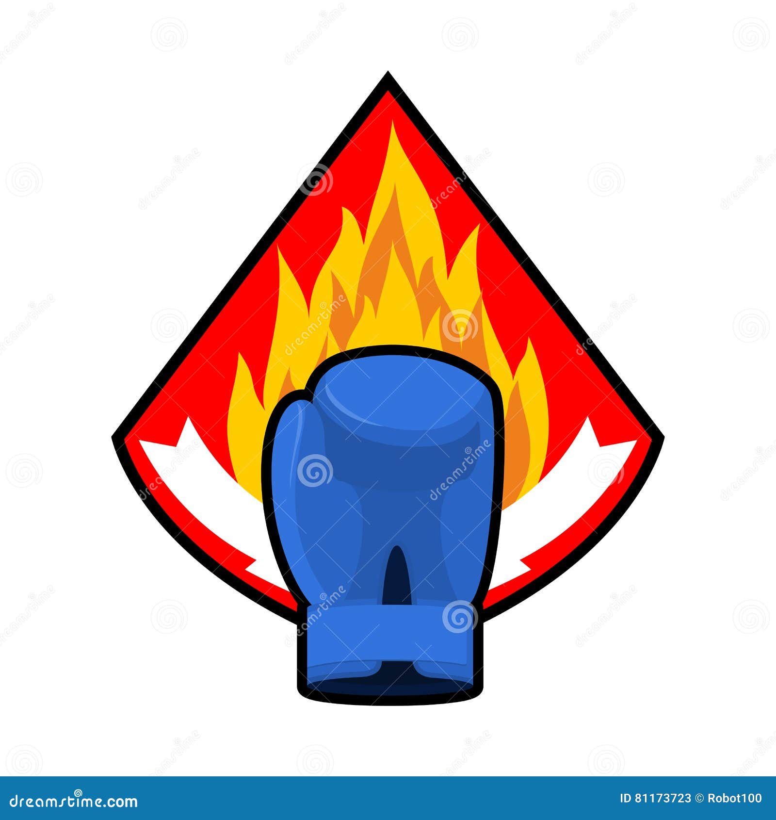 Boxing Glove and Fire Emblem. Logo for Sport Team Stock Vector ...