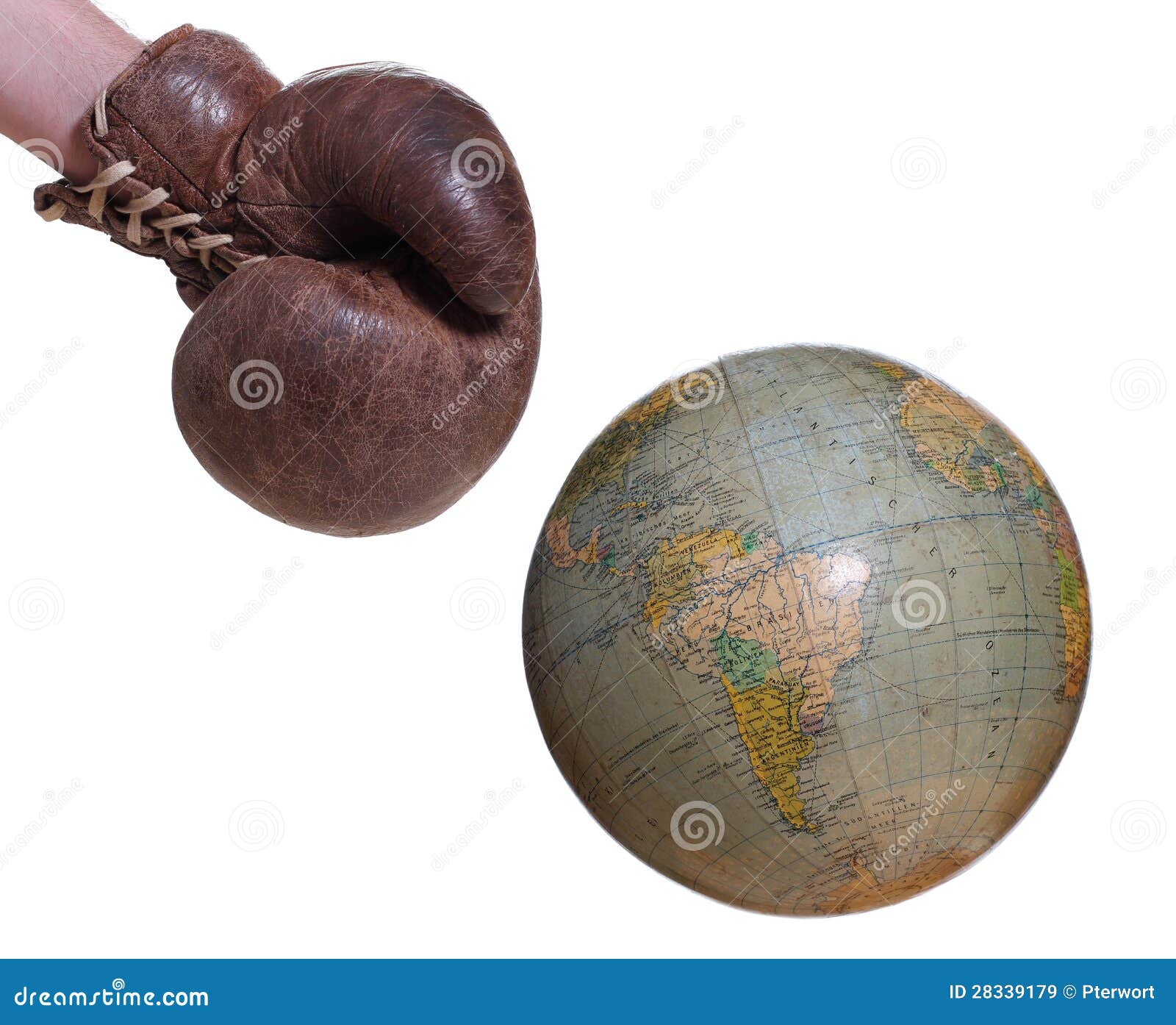 Boxing glove and globe stock image. Image of sport, punch - 28339179