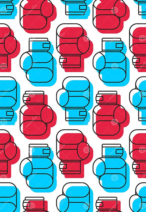 Boxing Glove Pattern Seamless. Boxing Accessory Background Stock Vector ...