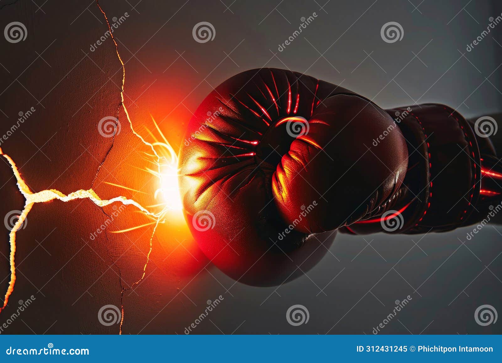 A Boxing Glove Punching through a Wall ,generative Ai Stock Image ...