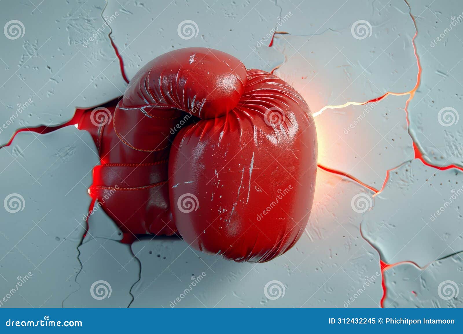 A Boxing Glove Punching through a Wall ,generative Ai Stock Image ...