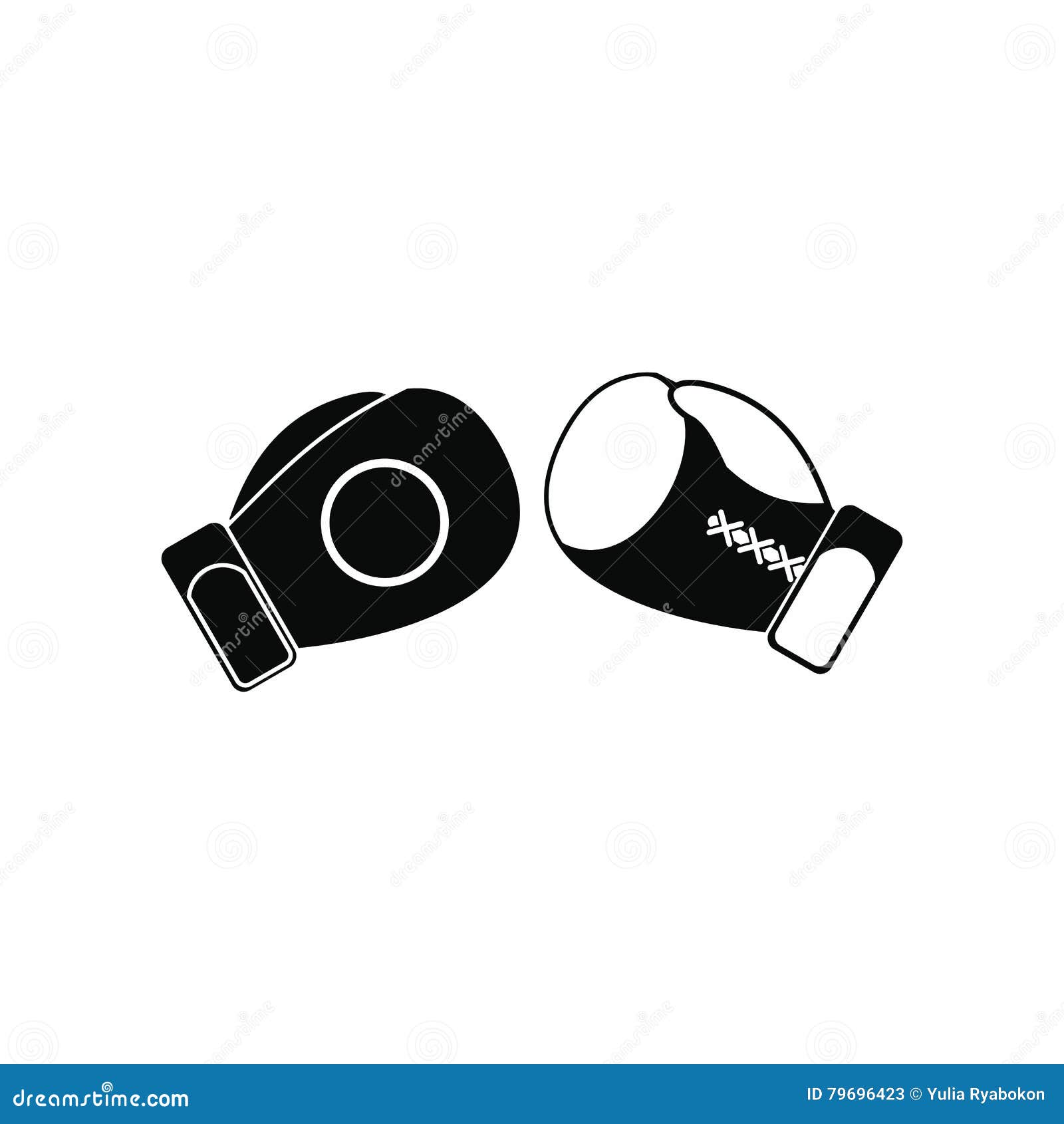Boxing Gloves Black Simple Icon Stock Vector - Illustration of ...