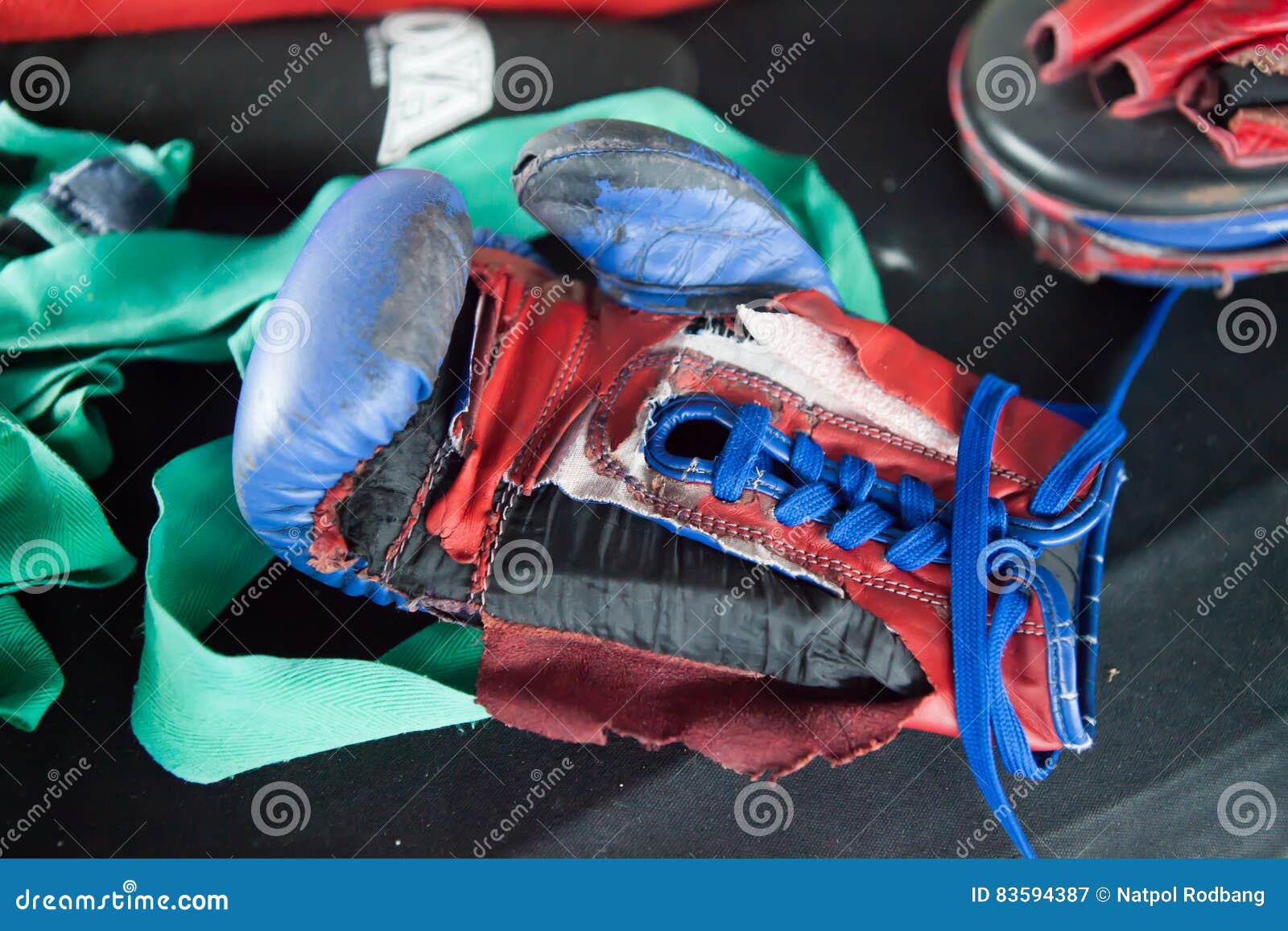 Boxing Gloves on Canvas in Boxing Ring Stock Image - Image of impact ...