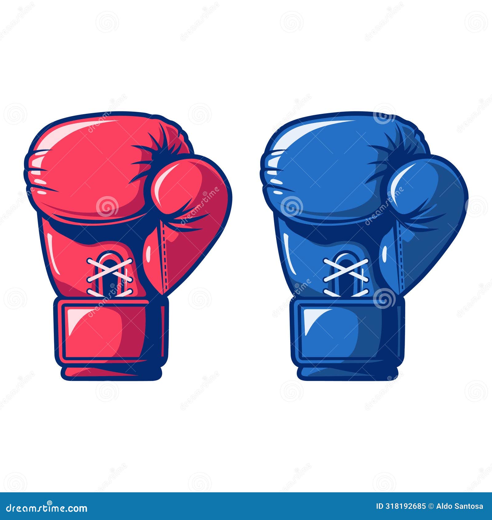 Boxing Gloves Cartoon Illustration Design Stock Vector - Illustration ...