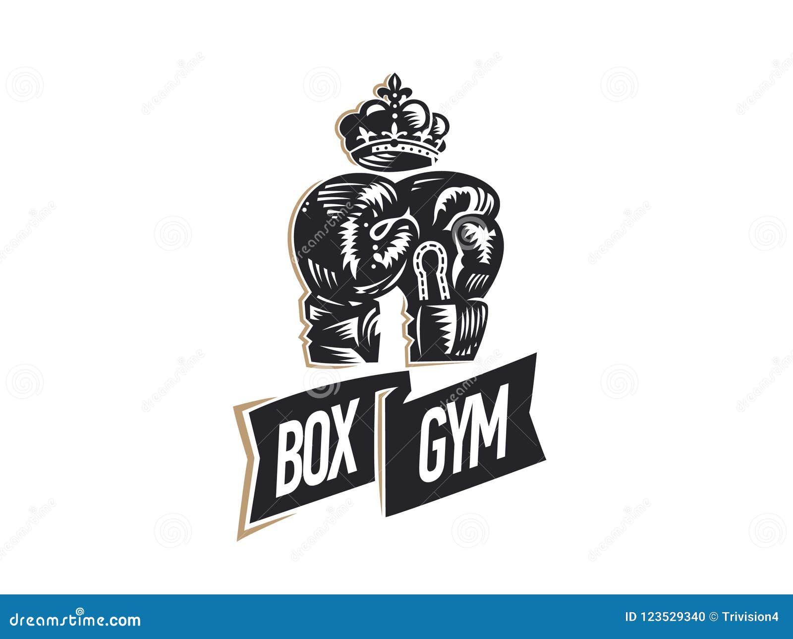 Boxing Gloves and Crown. Vector Stock Vector - Illustration of ...