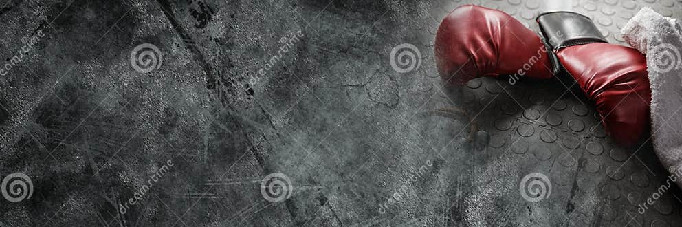 Boxing Gloves on Ground with Transition Stock Photo - Image of bright ...