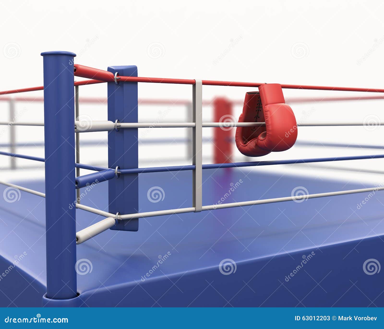 Boxing Gloves Hanging on Ropes of Ring. Stock Illustration ...