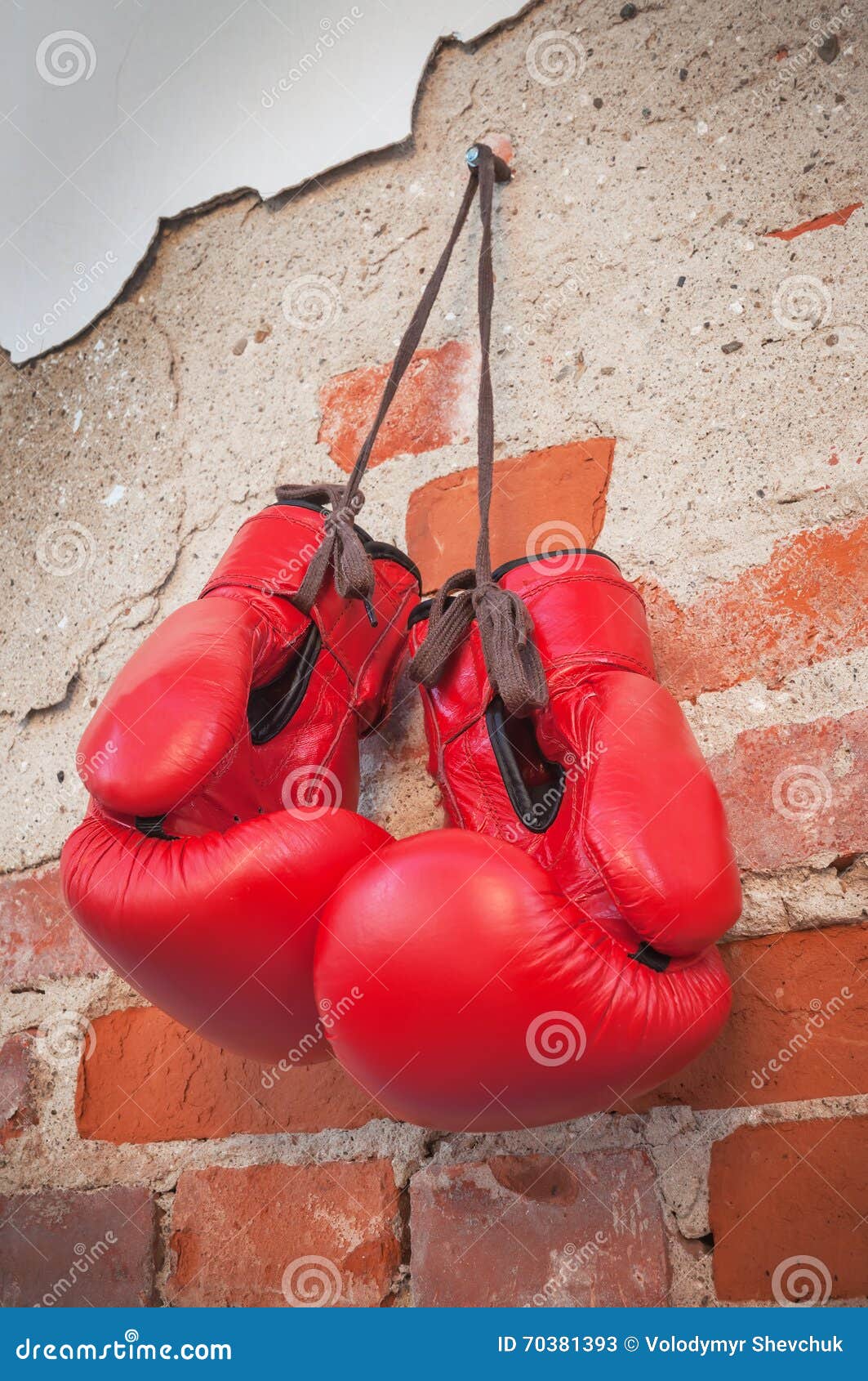 Boxing gloves on a nail stock image. Image of conflict - 70381393