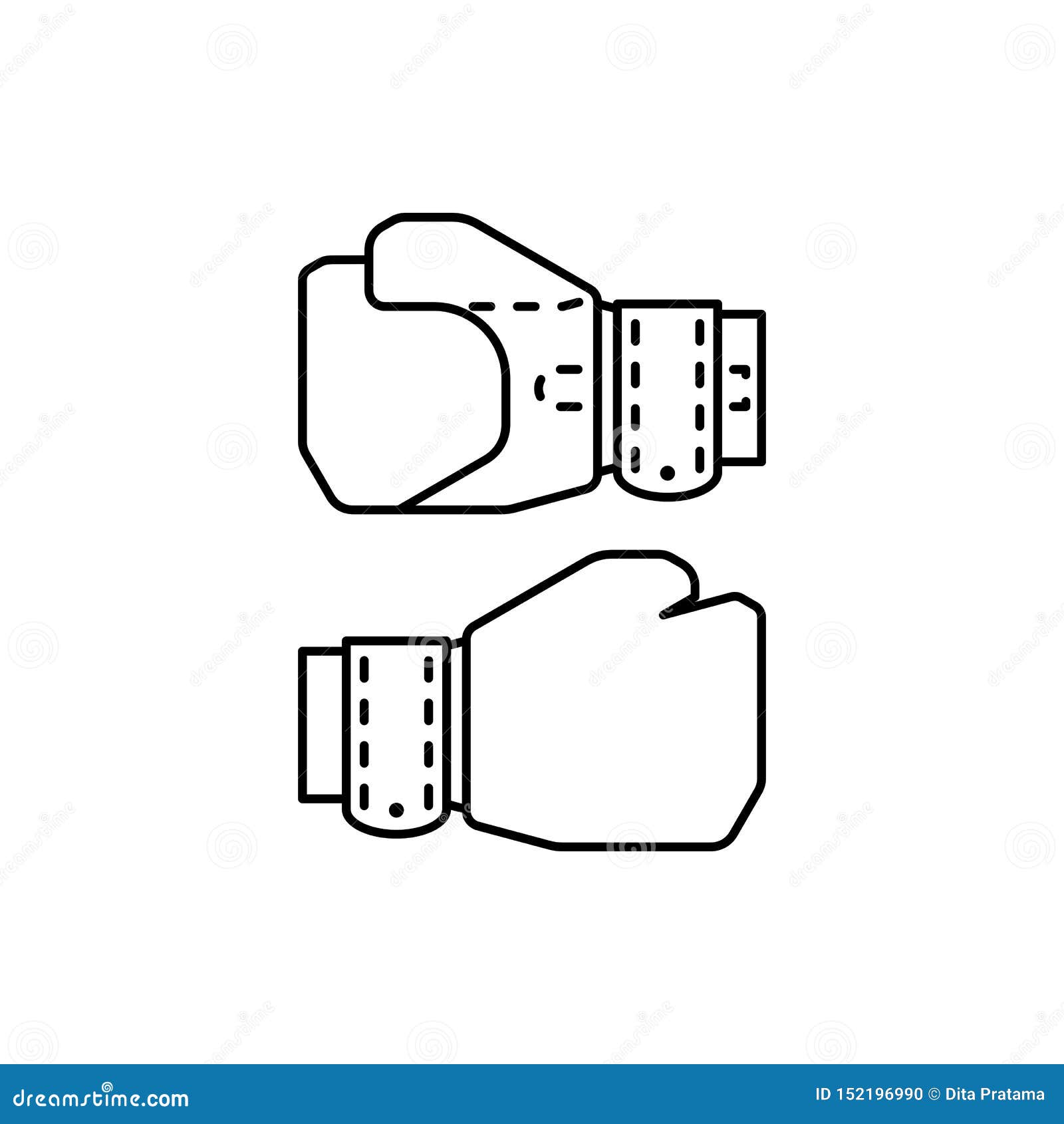 Boxing Gloves Outline Icon. Stock Illustration - Illustration of ...