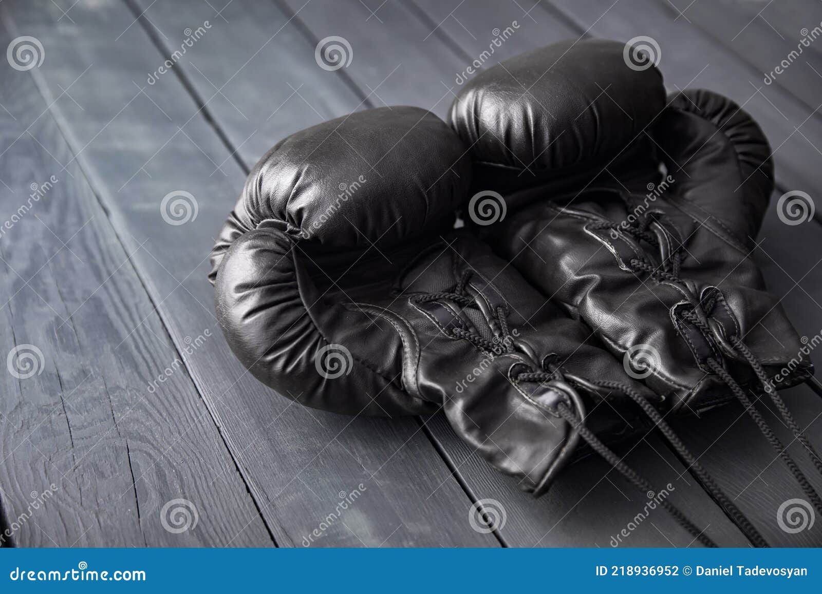 Boxing gloves on the table stock photo. Image of protection - 218936952