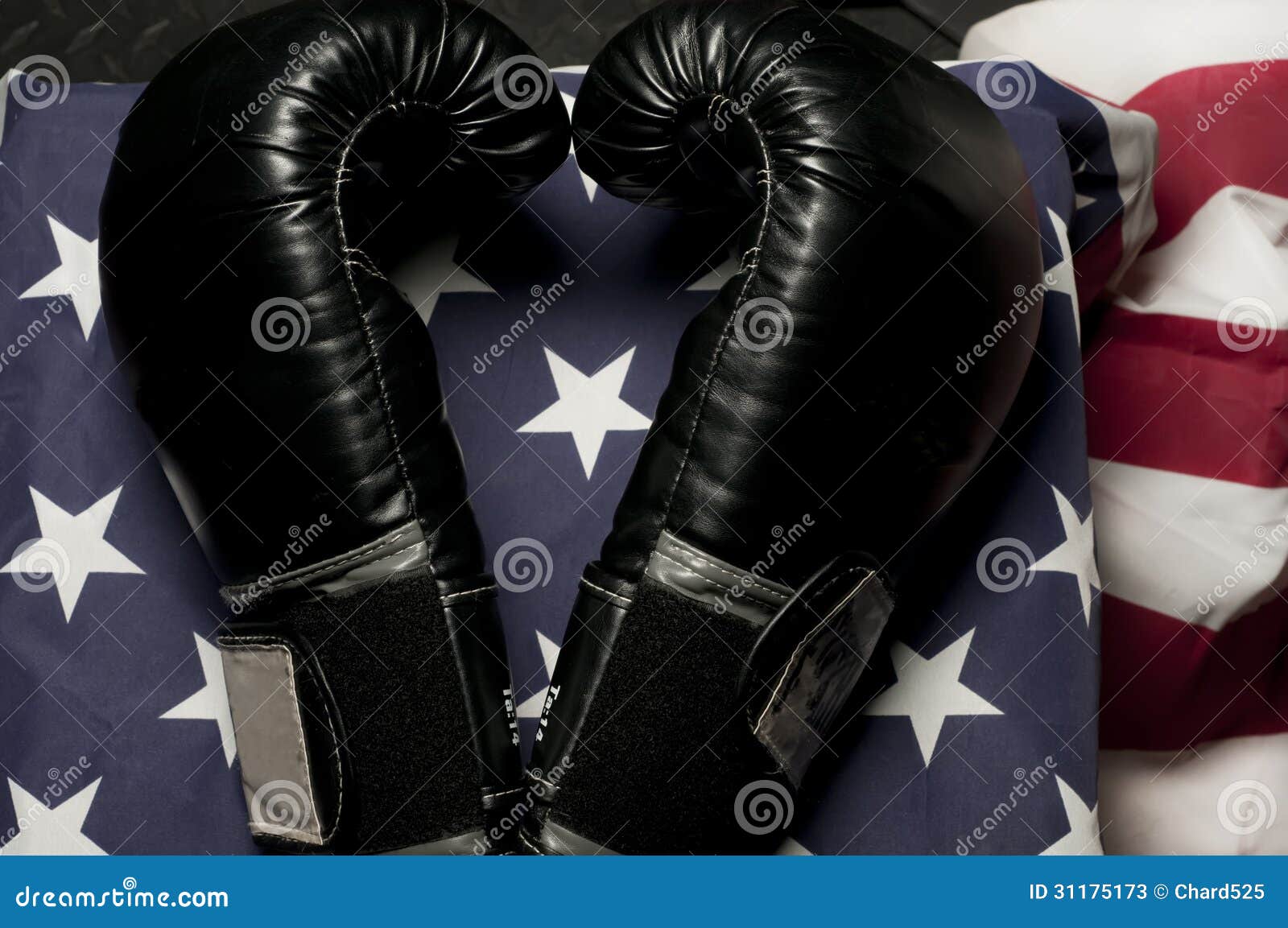 Boxing Gloves on the US Flag Stock Image - Image of fight, america ...