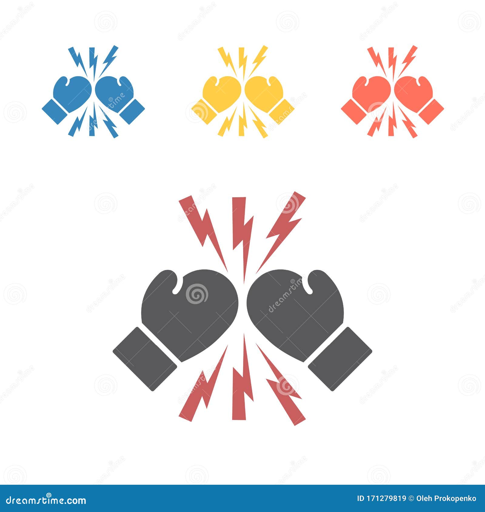 Boxing Gloves. Vector Signs for Web Graphics. Stock Vector ...