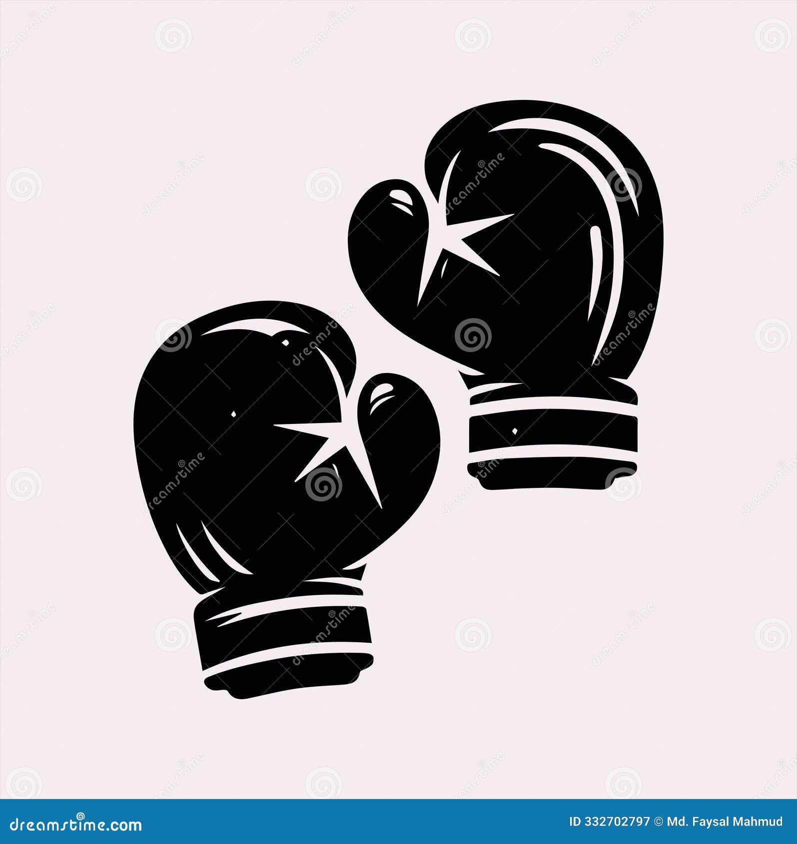 Boxing Gloves Vector Silhouette on a White Background. Stock Vector ...