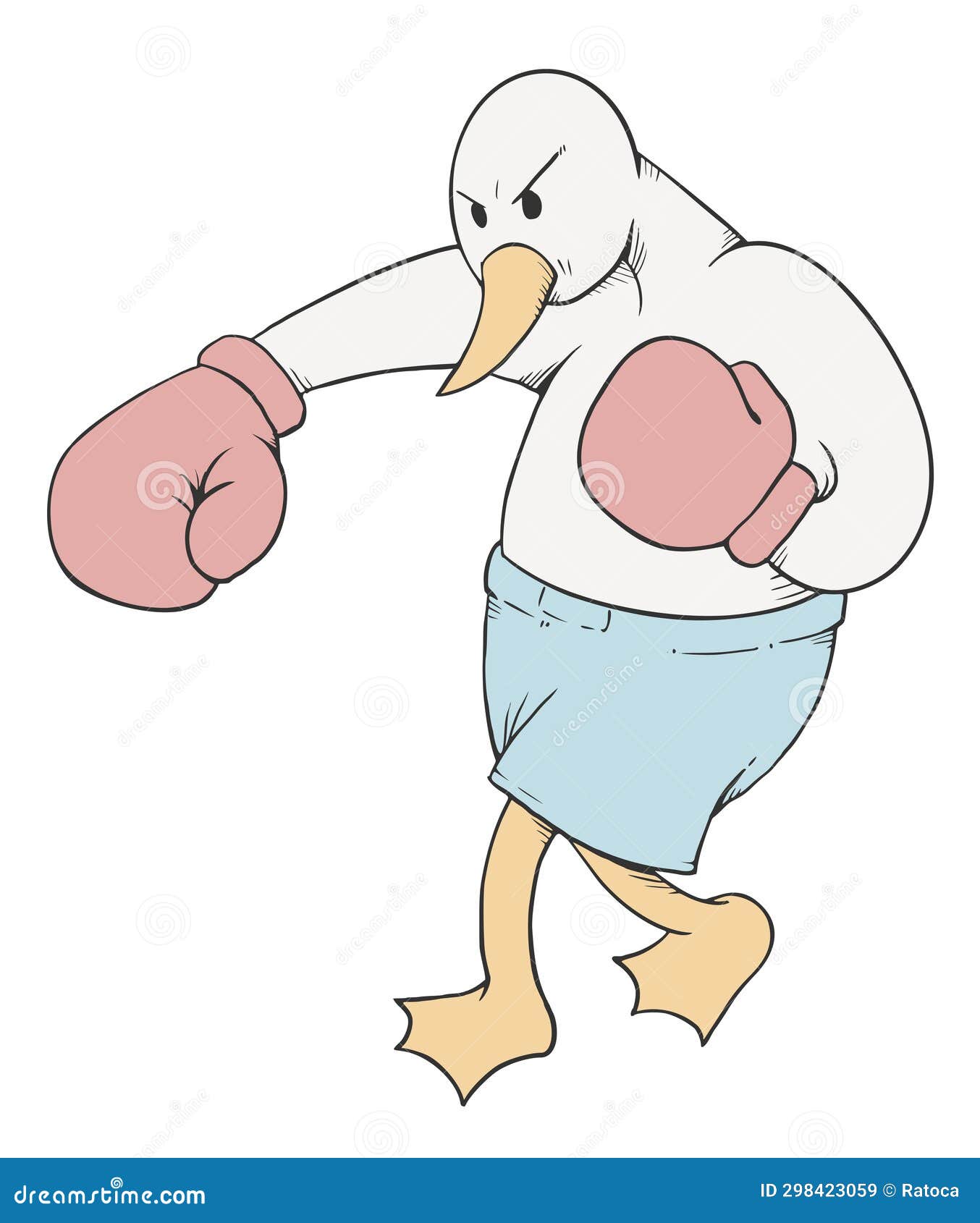 Boxing goose draw stock vector. Illustration of comic - 298423059
