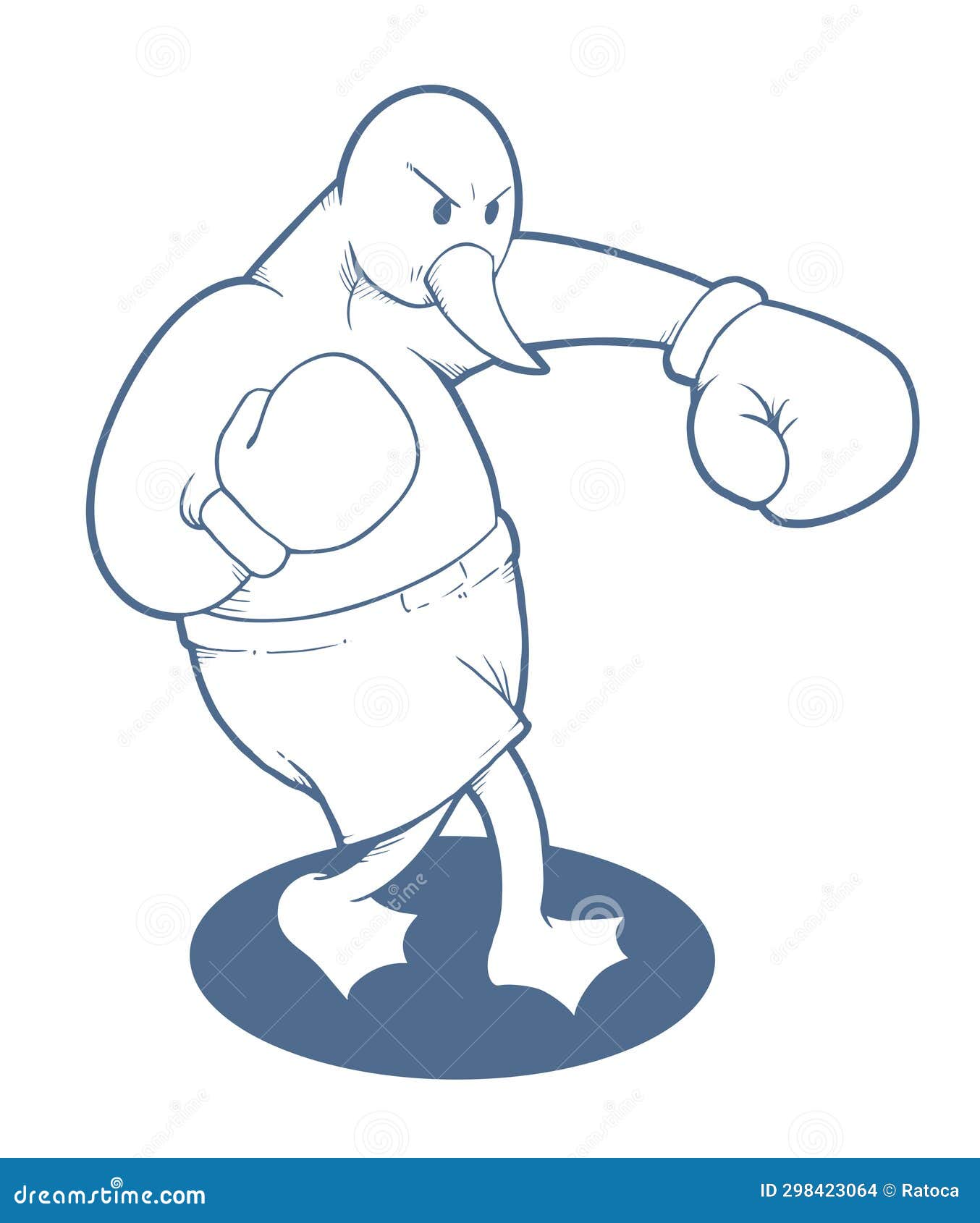 Boxing goose draw stock vector. Illustration of graphic - 298423064