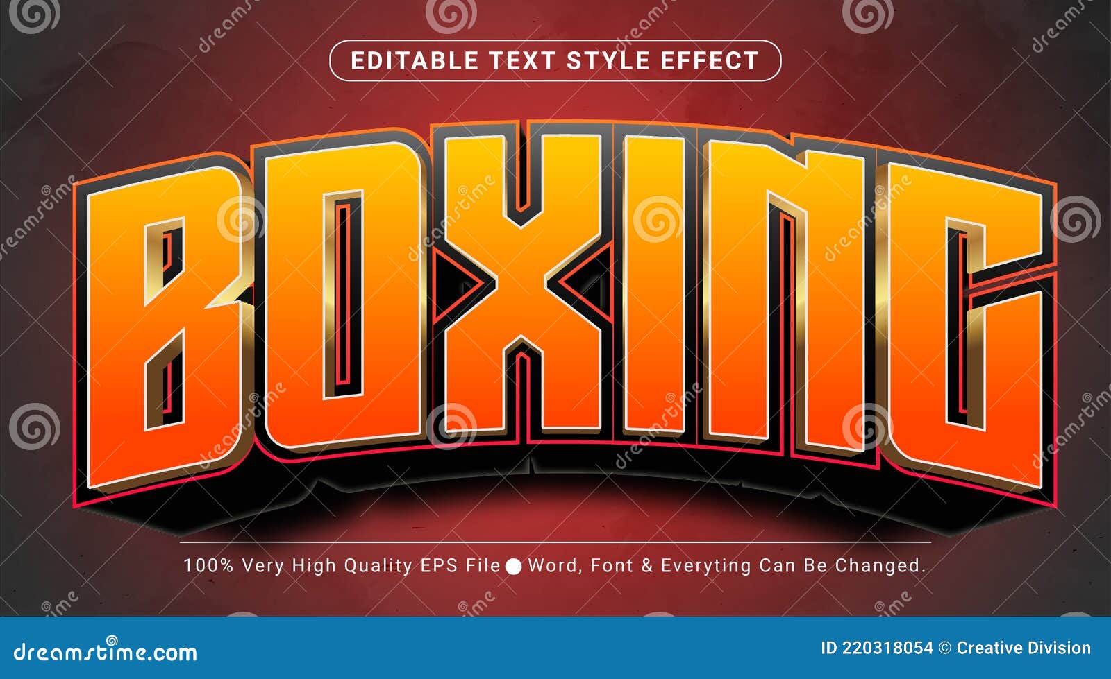Boxing Headline Text Effect, Editable Text Effect Stock Vector ...