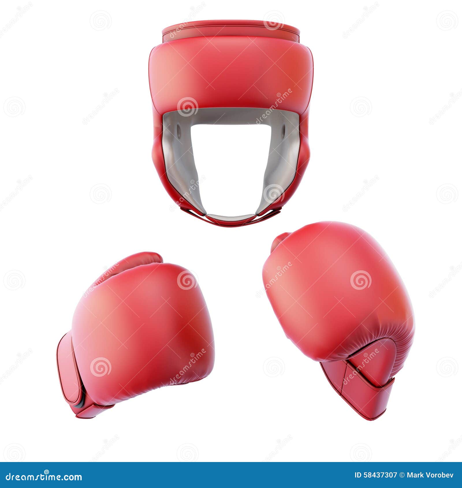 Boxing helmet with gloves stock illustration. Illustration of health ...