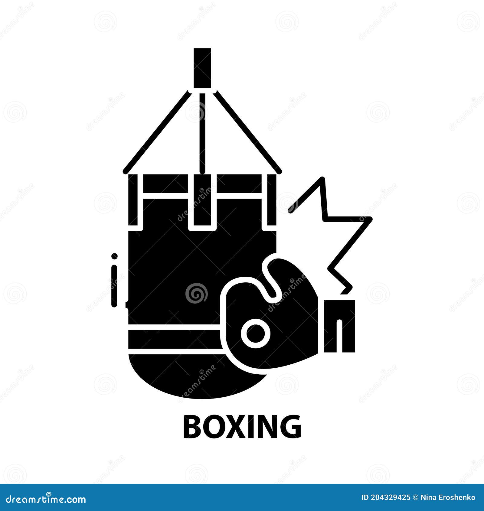Boxing Icon, Black Vector Sign with Editable Strokes, Concept ...