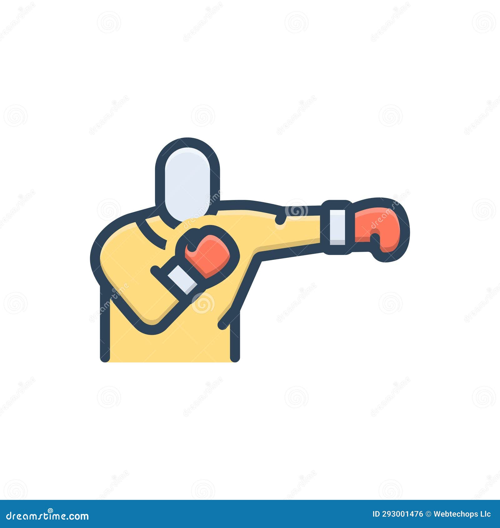 Color Illustration Icon for Boxing, Play and Sport Stock Illustration ...