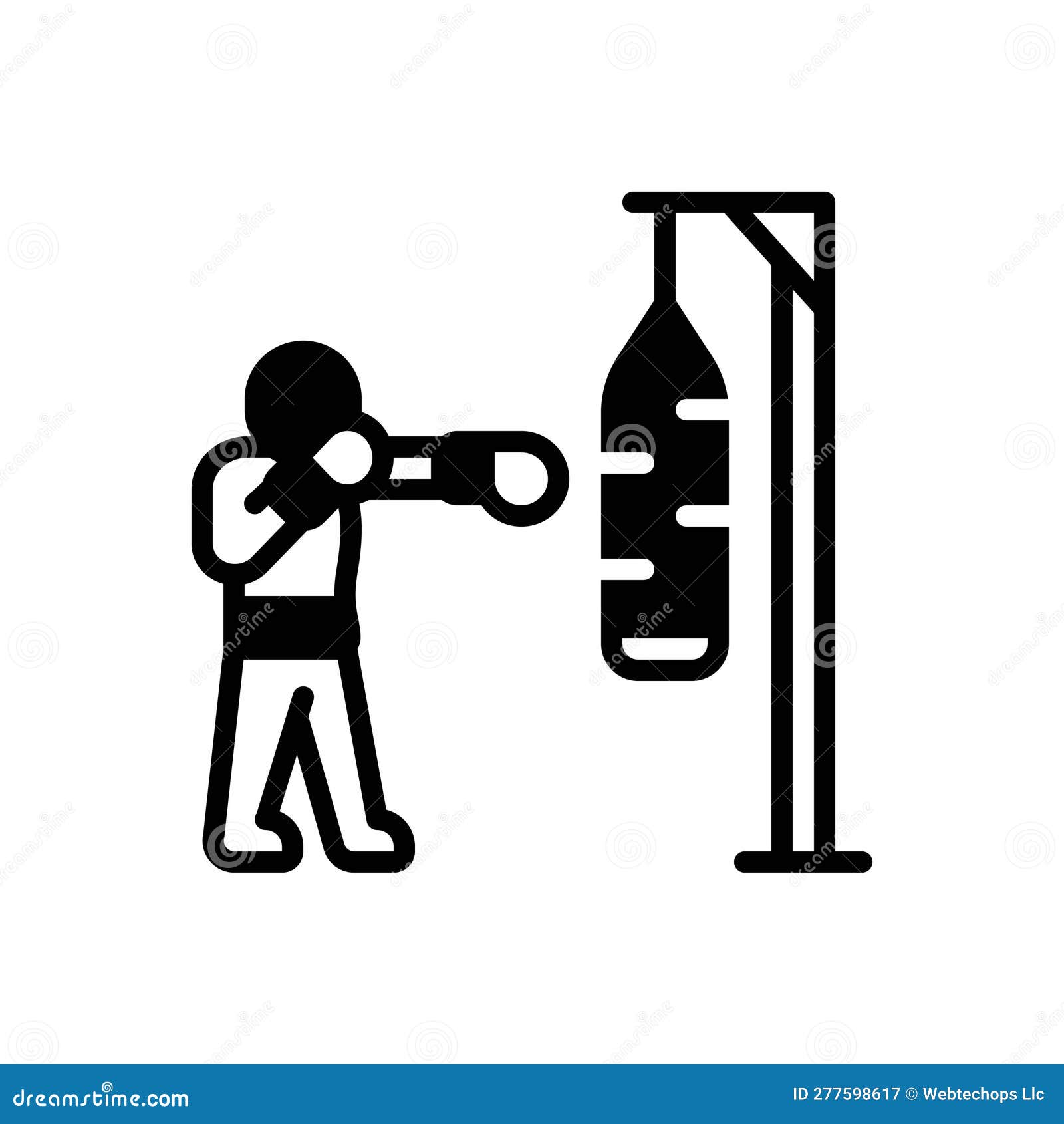 Black Solid Icon for Boxing, Pugilism and Boxer Stock Vector ...