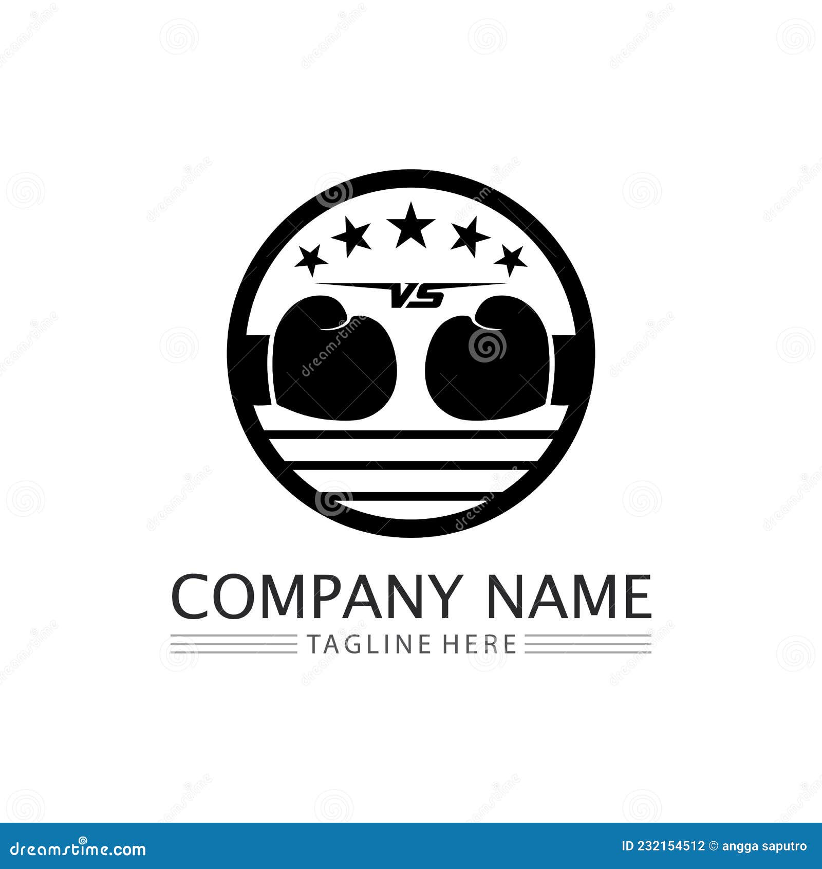 Boxing Icon Set and Boxer Design Illustration Symbol of Fighter Stock ...