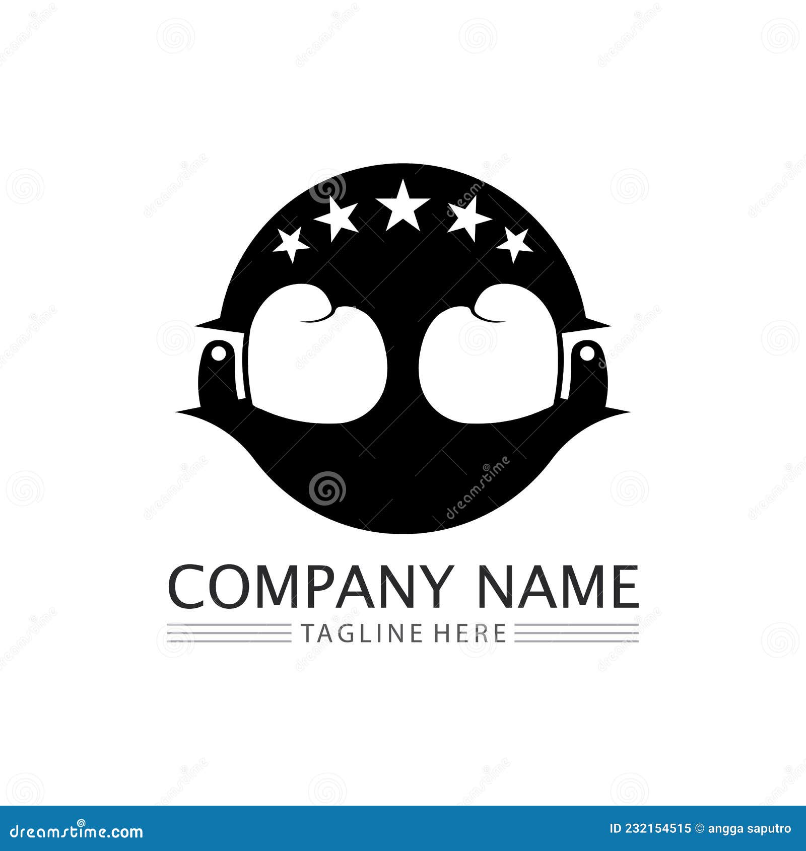 Boxing Icon Set and Boxer Design Illustration Symbol of Fighter Stock ...