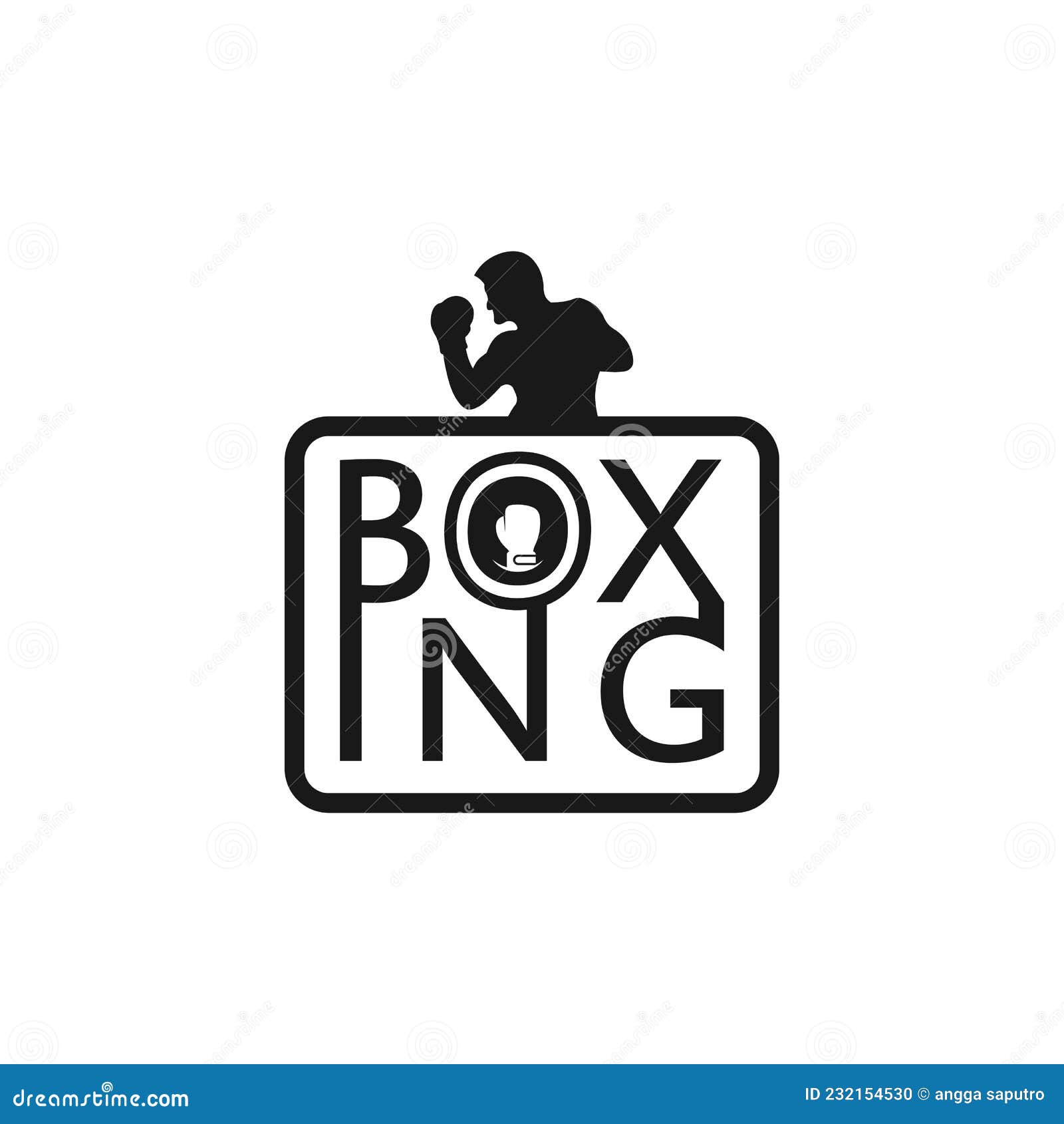 Boxing Icon Set and Boxer Design Illustration Symbol of Fighter Stock ...