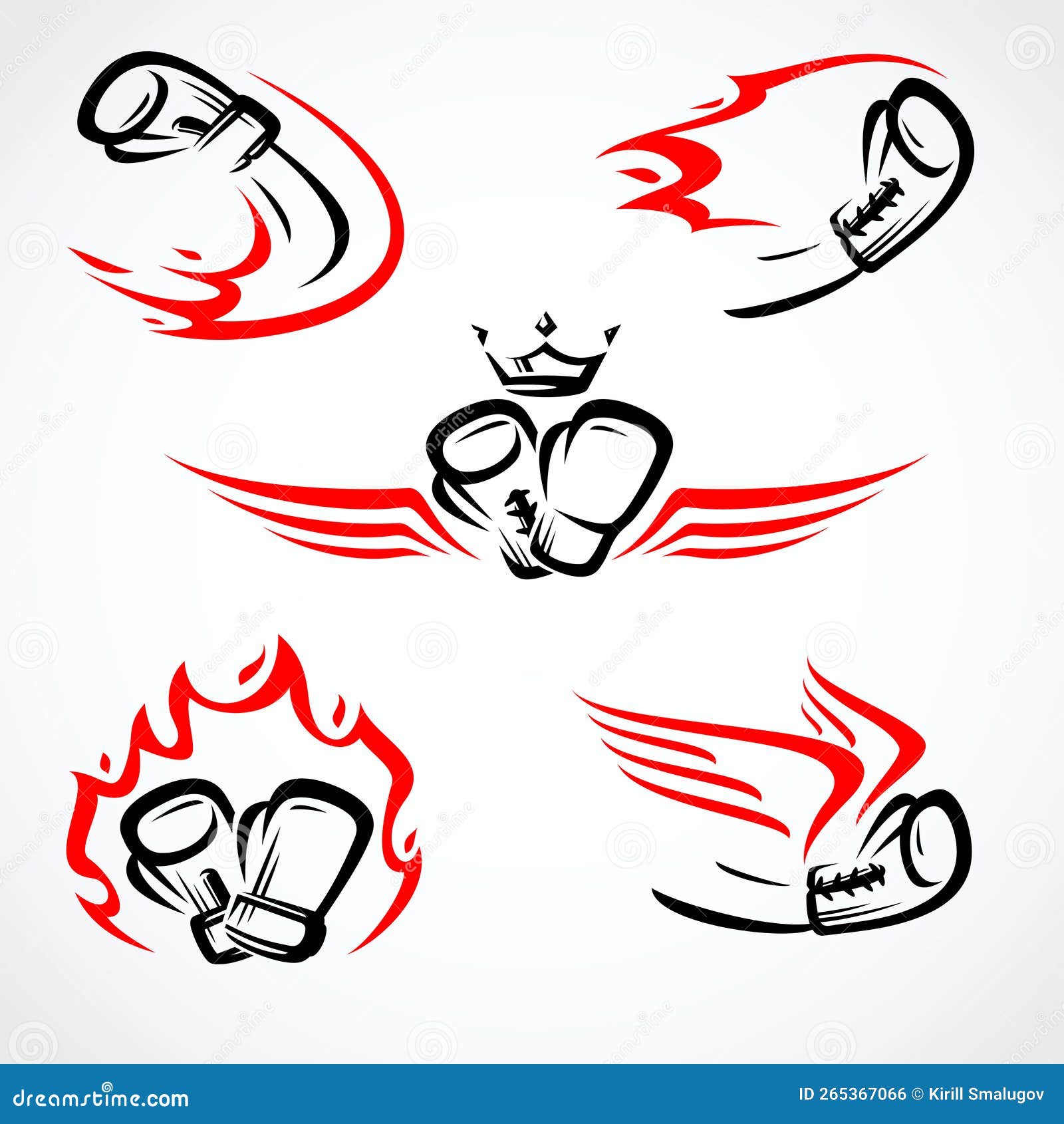 Boxing Icon Set. Collection Element Boxing Stock Vector - Illustration ...