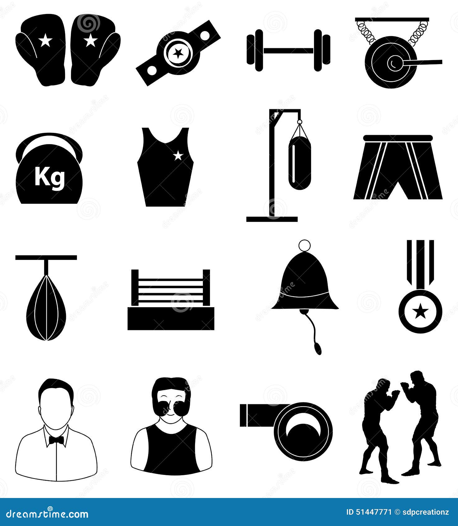 Boxing icons set stock vector. Illustration of element - 51447771