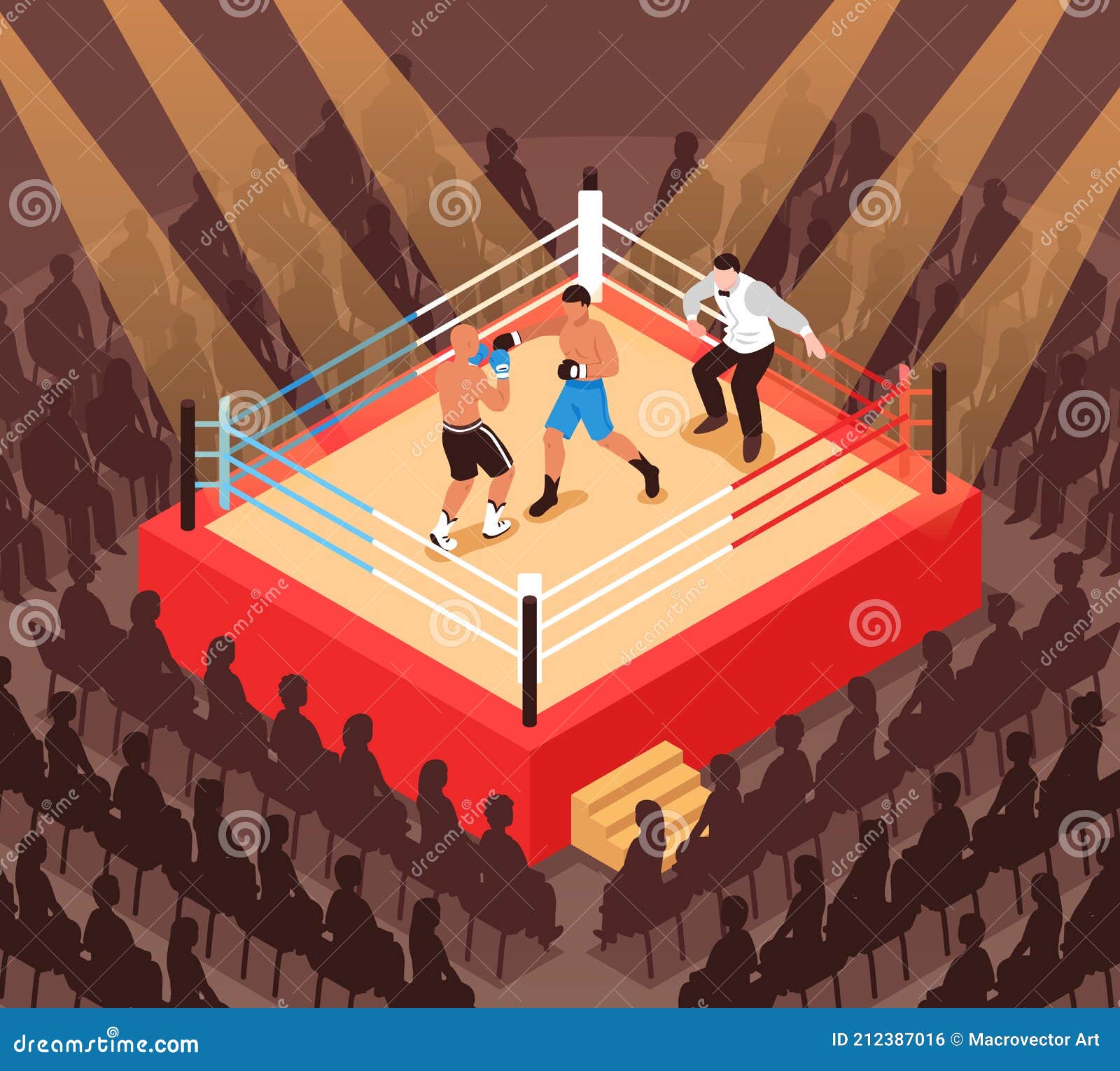 Boxing Isometric Illustration Stock Vector - Illustration of athlete ...