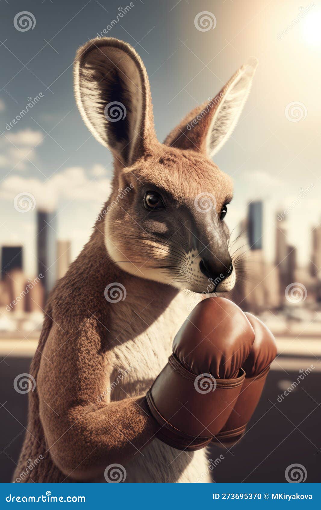 Boxing Kangaroo AI Generative Illustration. Stock Illustration ...