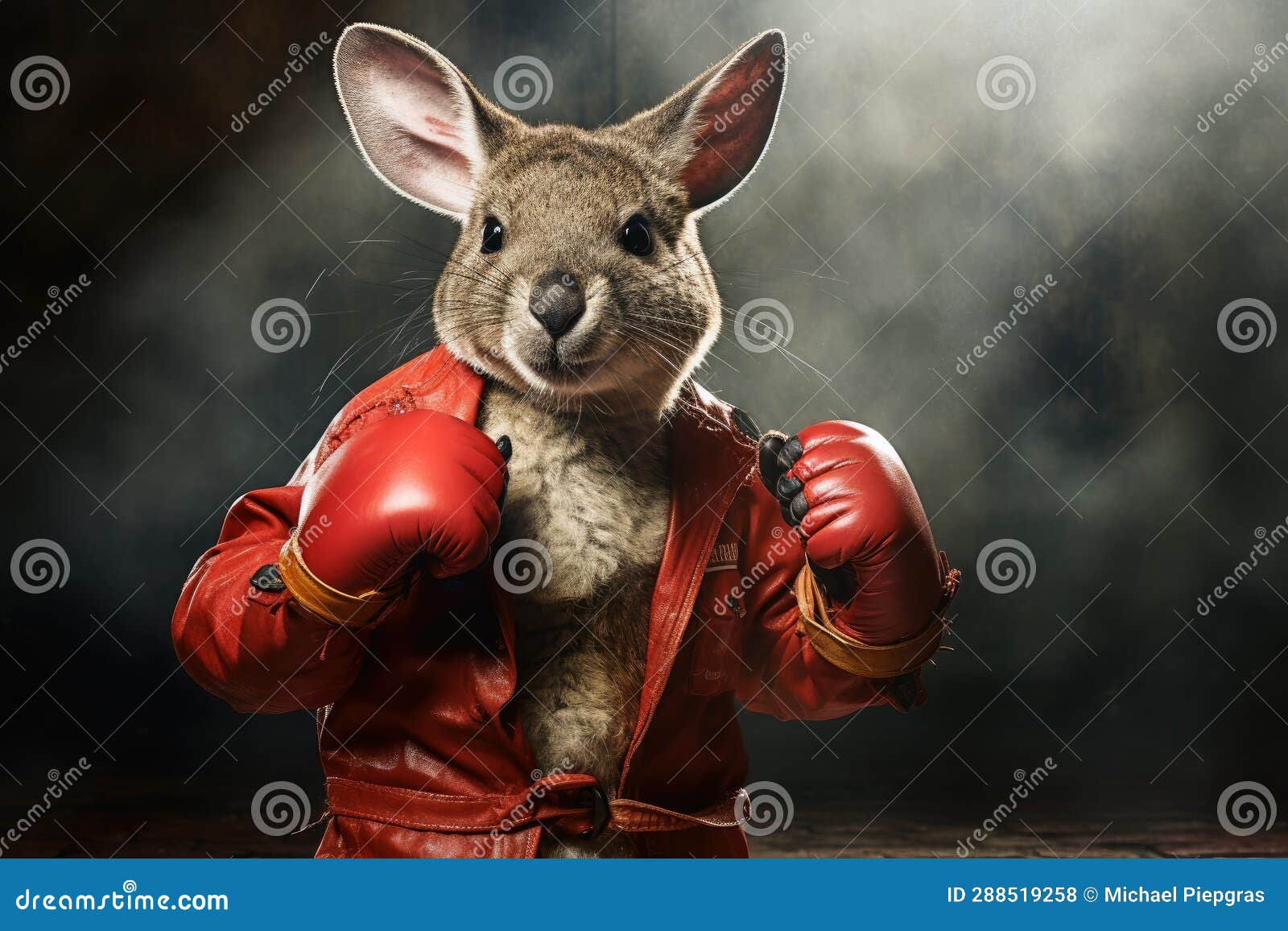 A Boxing Kangoroo with Red Boxing Gloves Stock Illustration ...