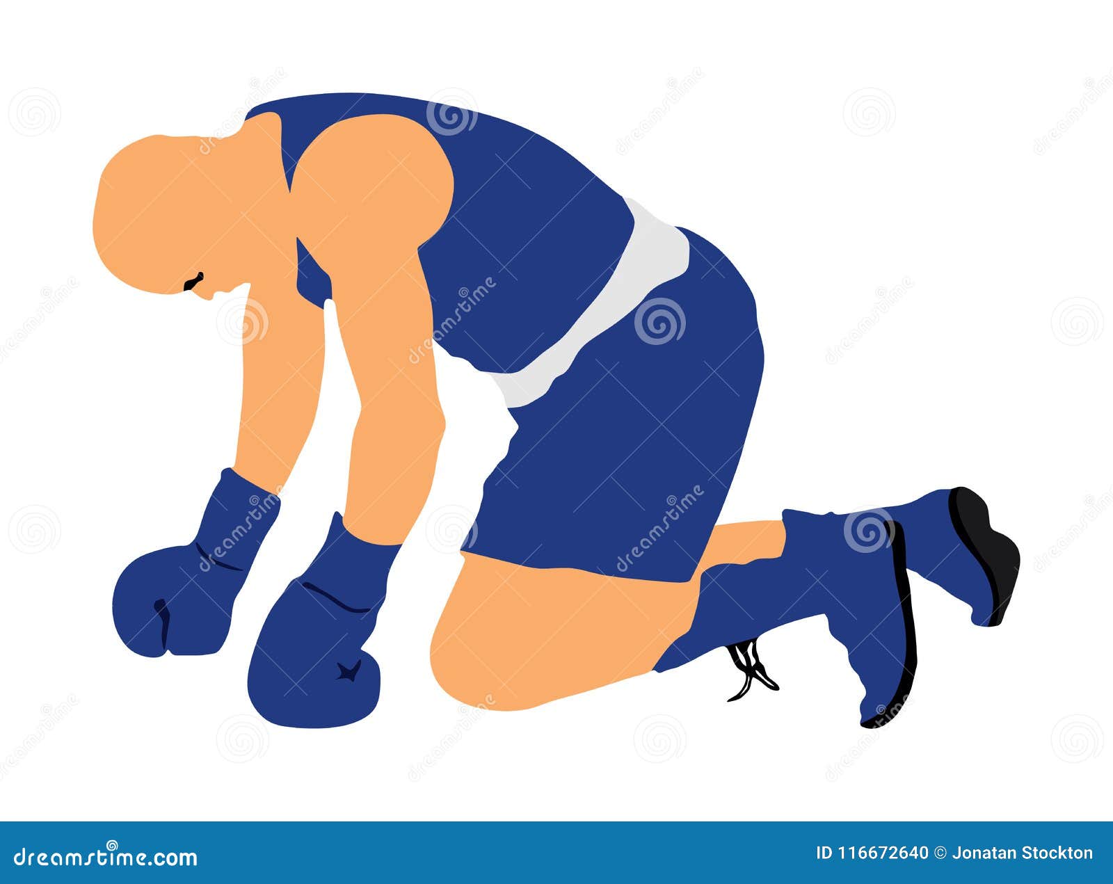 Boxing. Knockout, Counting the Boxer on the Ground Vector. Stock ...