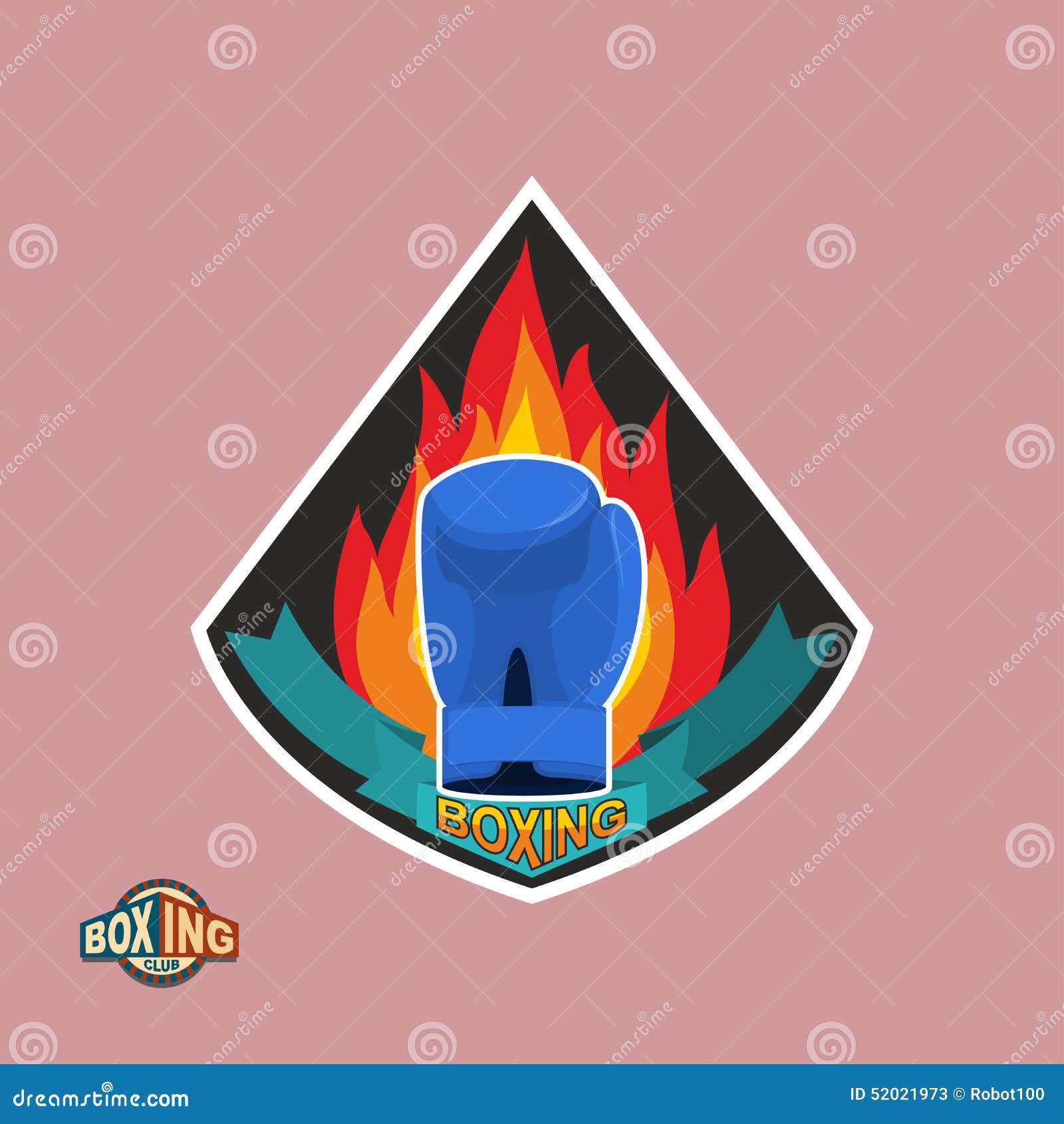 Boxing Labels. Boxing Gloves Emblem Club Stock Vector - Illustration of ...