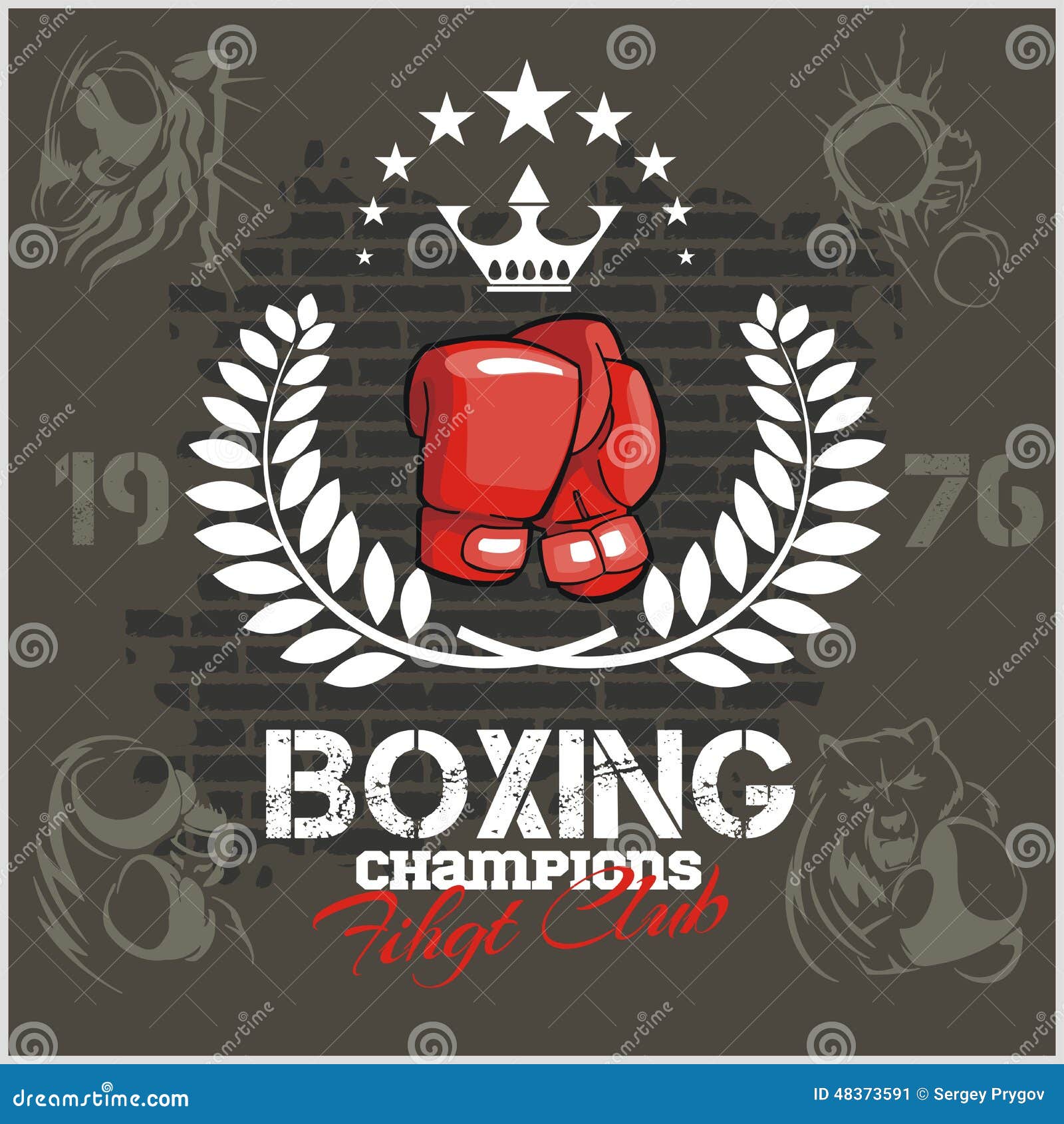 Boxing Labels and Icons Set. Vector Illustration. Stock Vector ...
