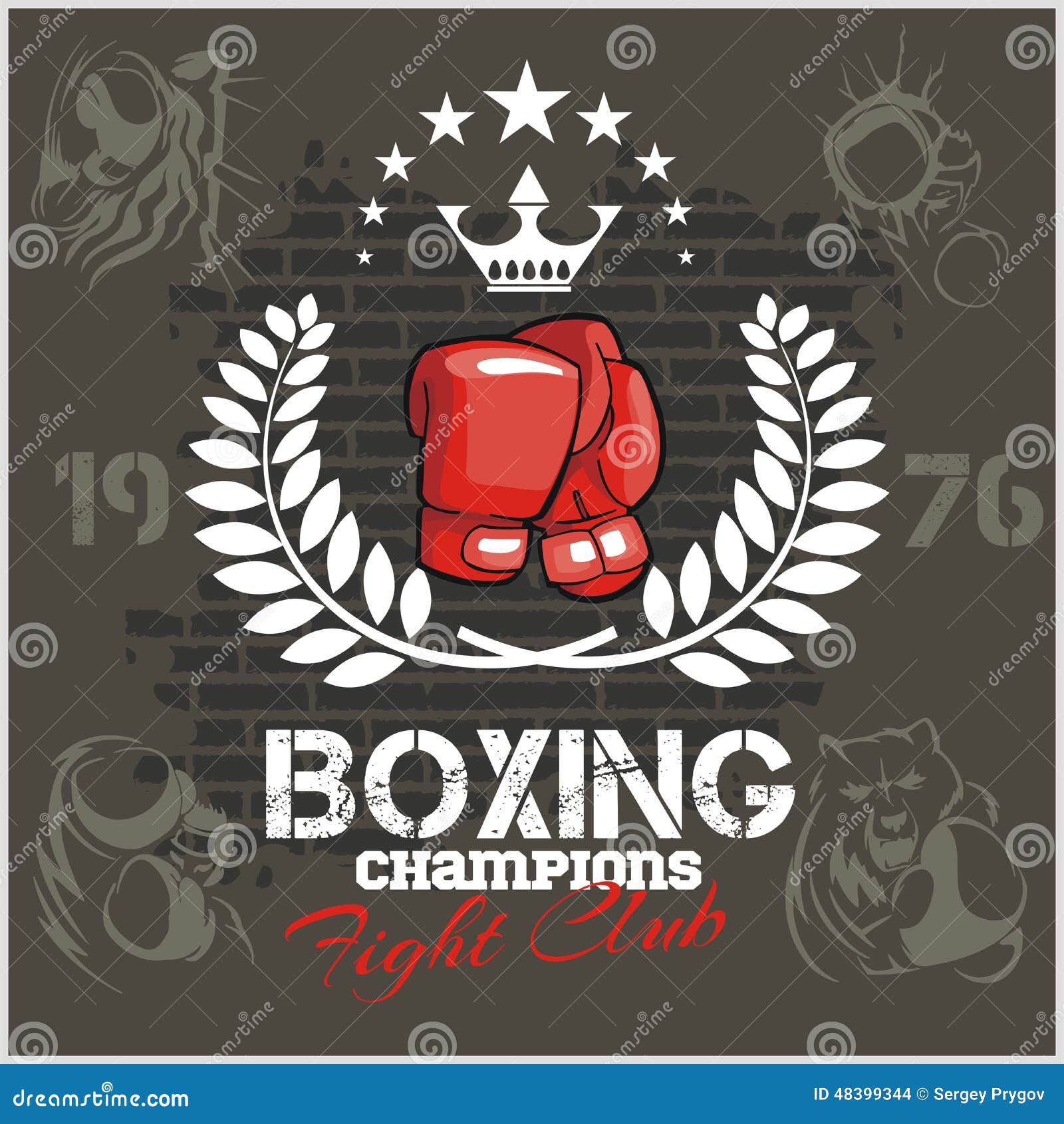 Boxing Labels and Icons Set. Vector Illustration. Stock Vector ...