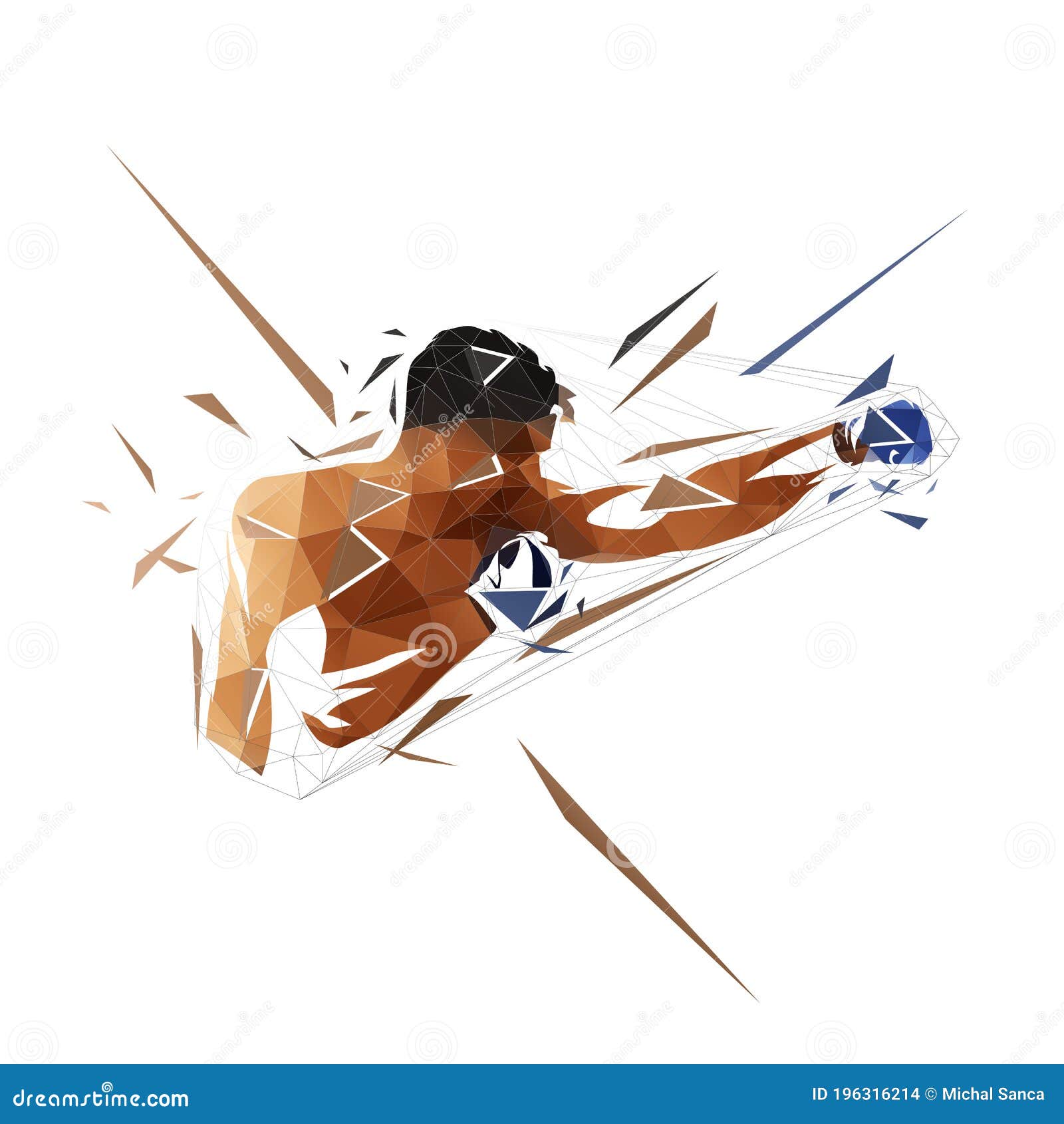 Boxing Logo, Kickbox Fighter, Low Polygonal Isolated Vector ...