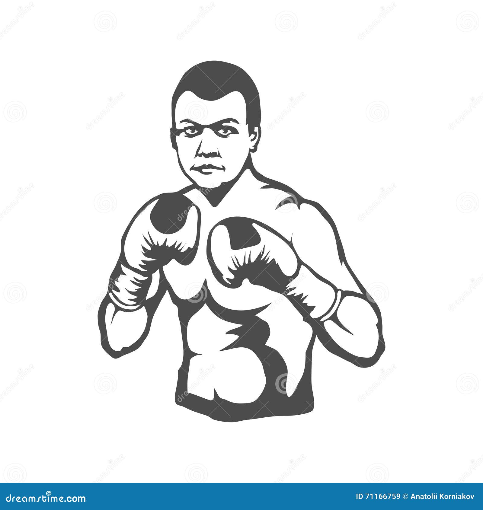 Boxing Logo, Kickbox Fighter, Isolated Vector Silhouette. Ink Drawing ...