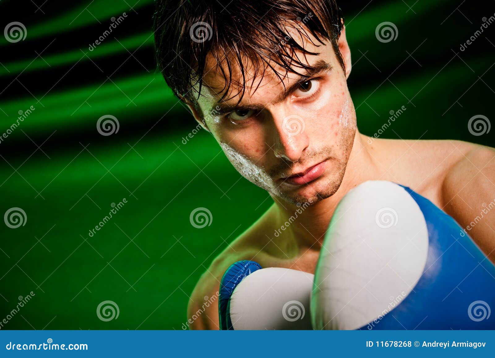 Boxing. Man in Boxing Gloves Stock Photo - Image of muscle, abdominal ...