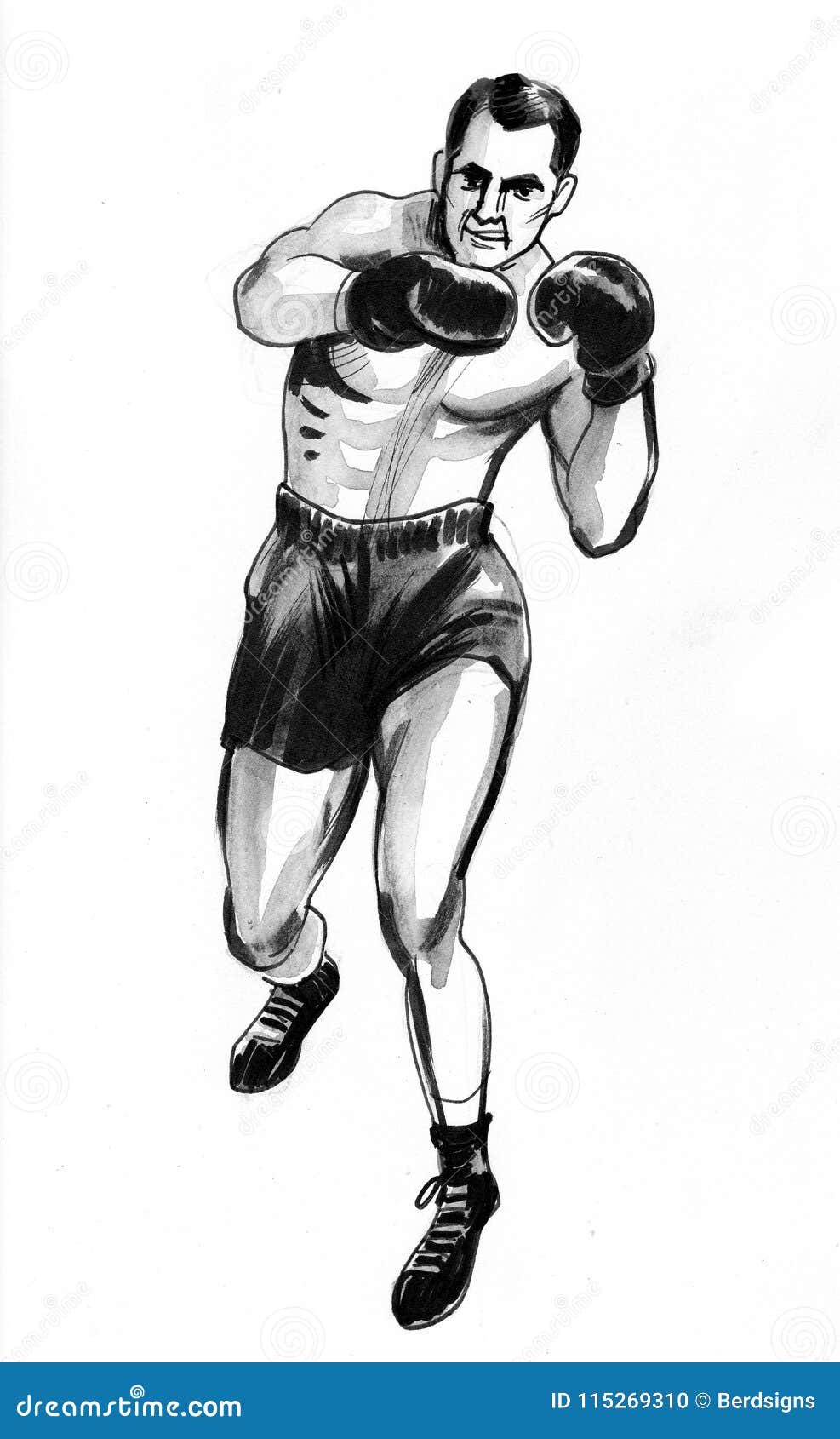 Boxing man stock illustration. Illustration of white - 115269310