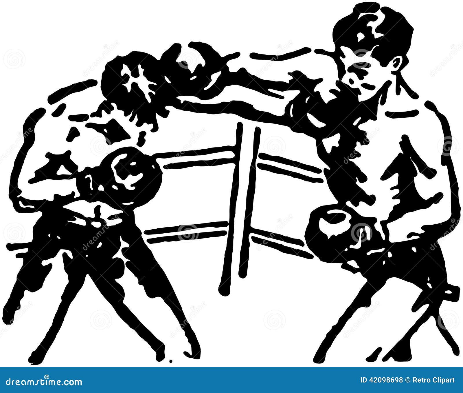 Boxing Match stock vector. Illustration of fifties, tough - 42098698