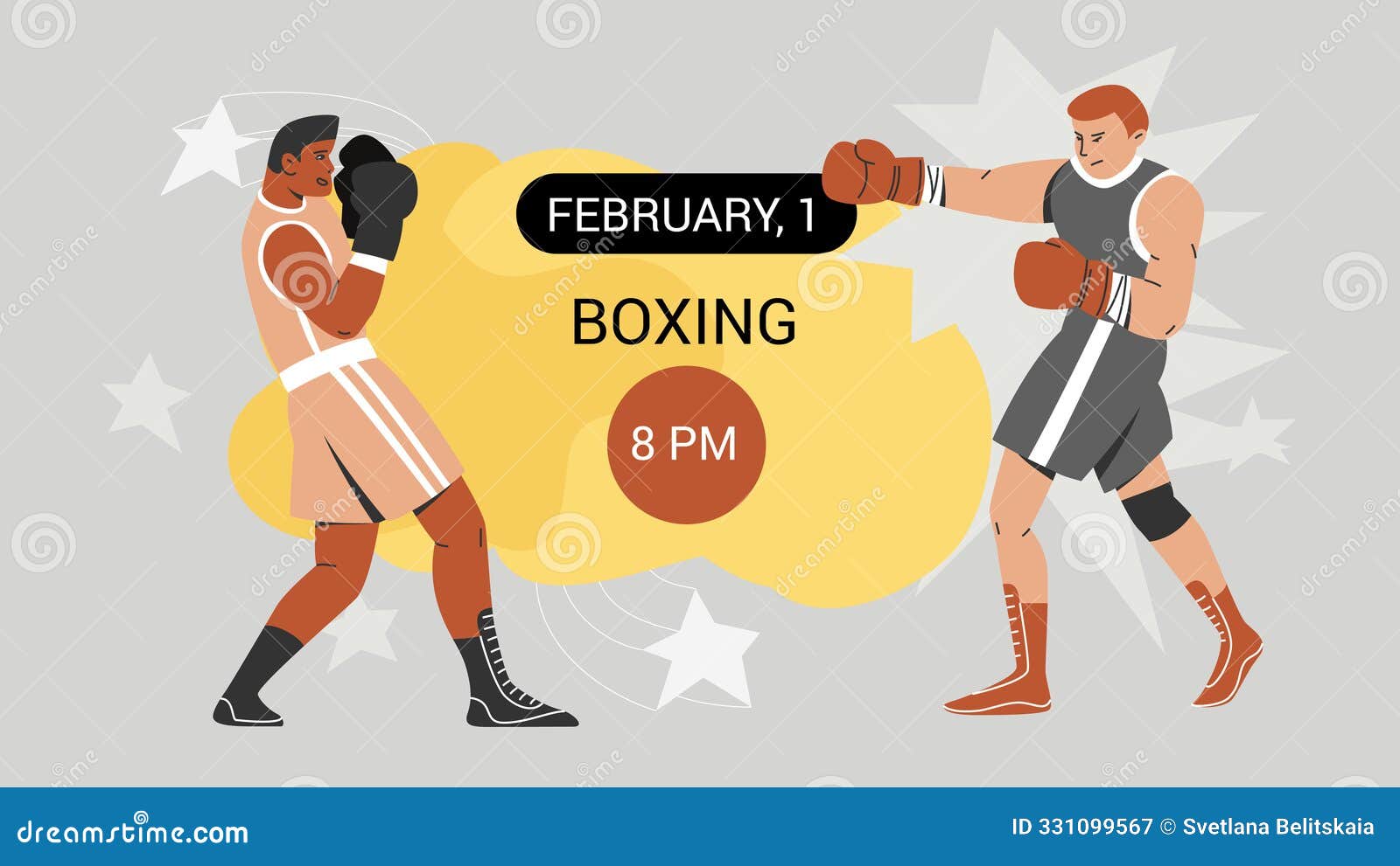 Boxing Match Poster Template Stock Vector - Illustration of person ...