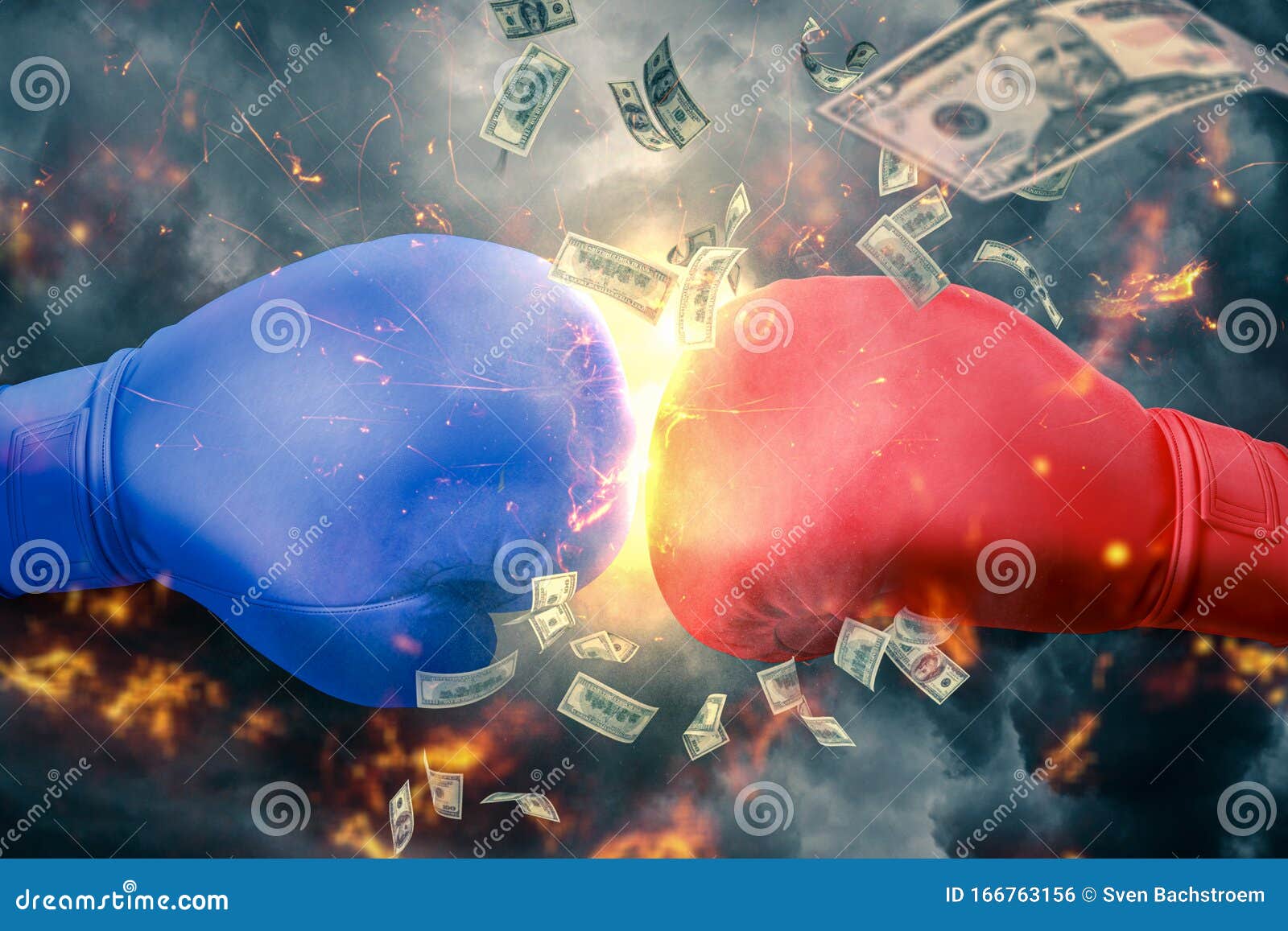 Boxing Match between Two Powerful Opponents Stock Photo - Image of ...