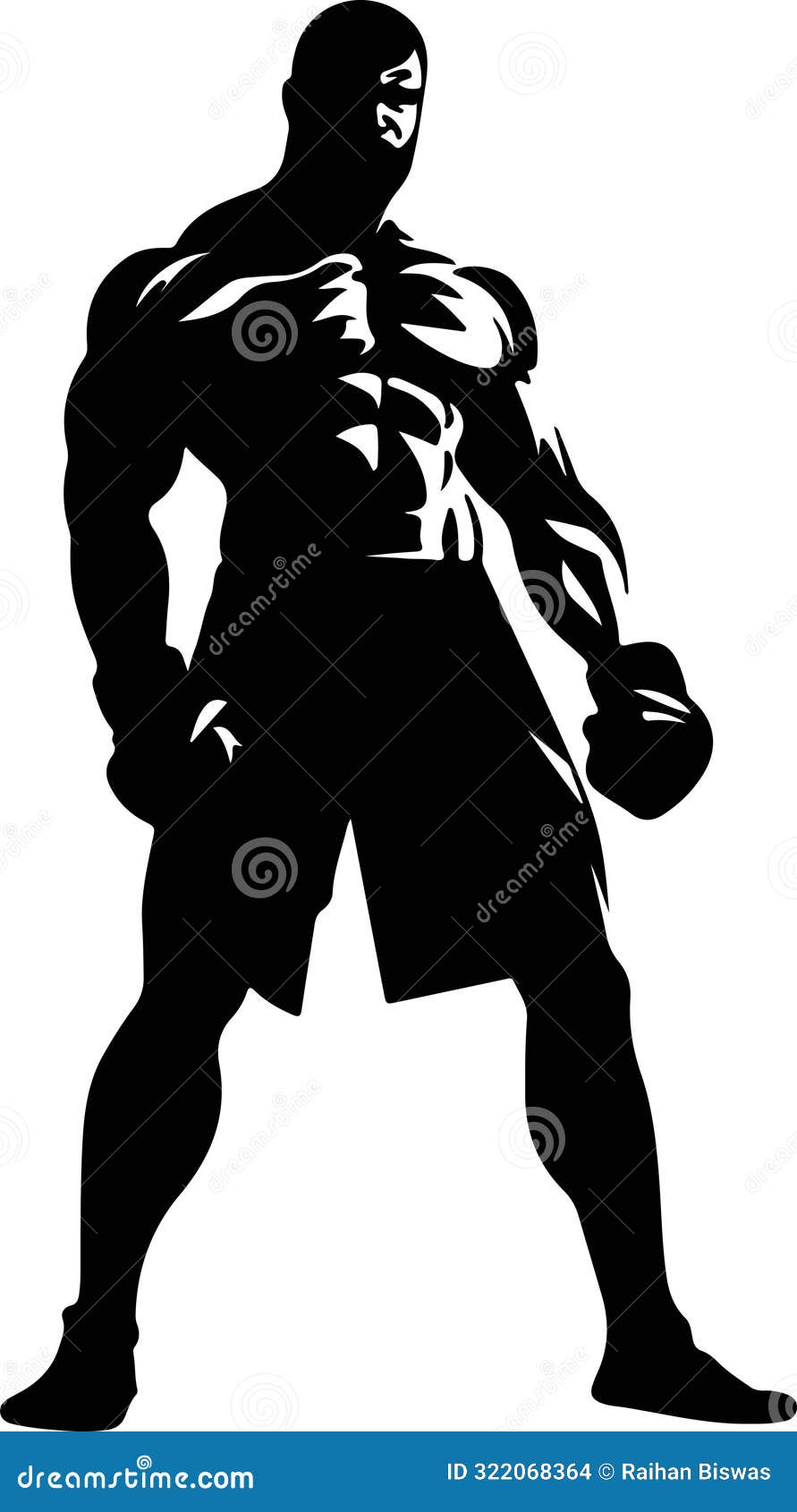 Boxing Men Silhouette Full Body Stock Vector - Illustration of isolated ...
