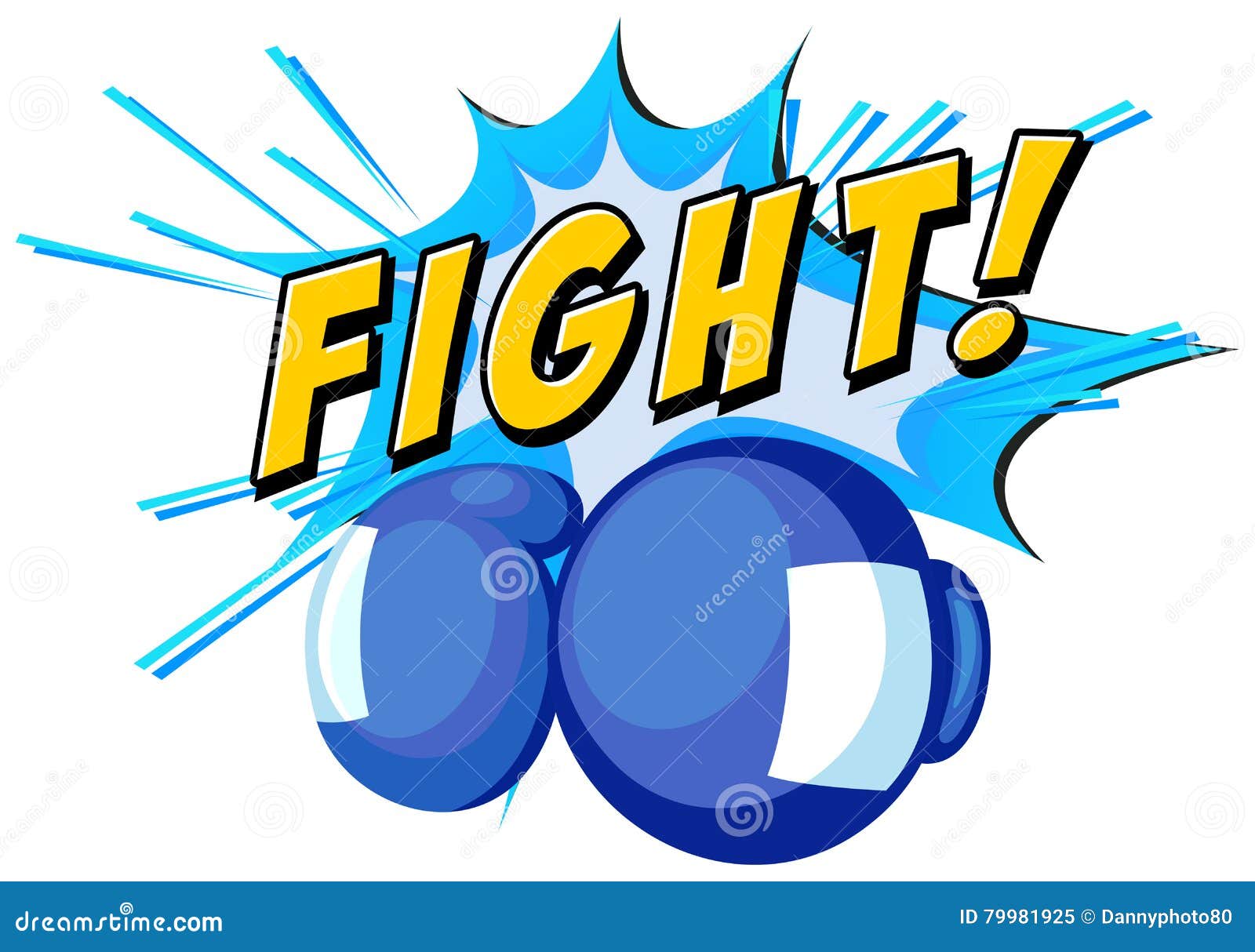 Boxing mit and word fight stock vector. Illustration of graphic - 79981925