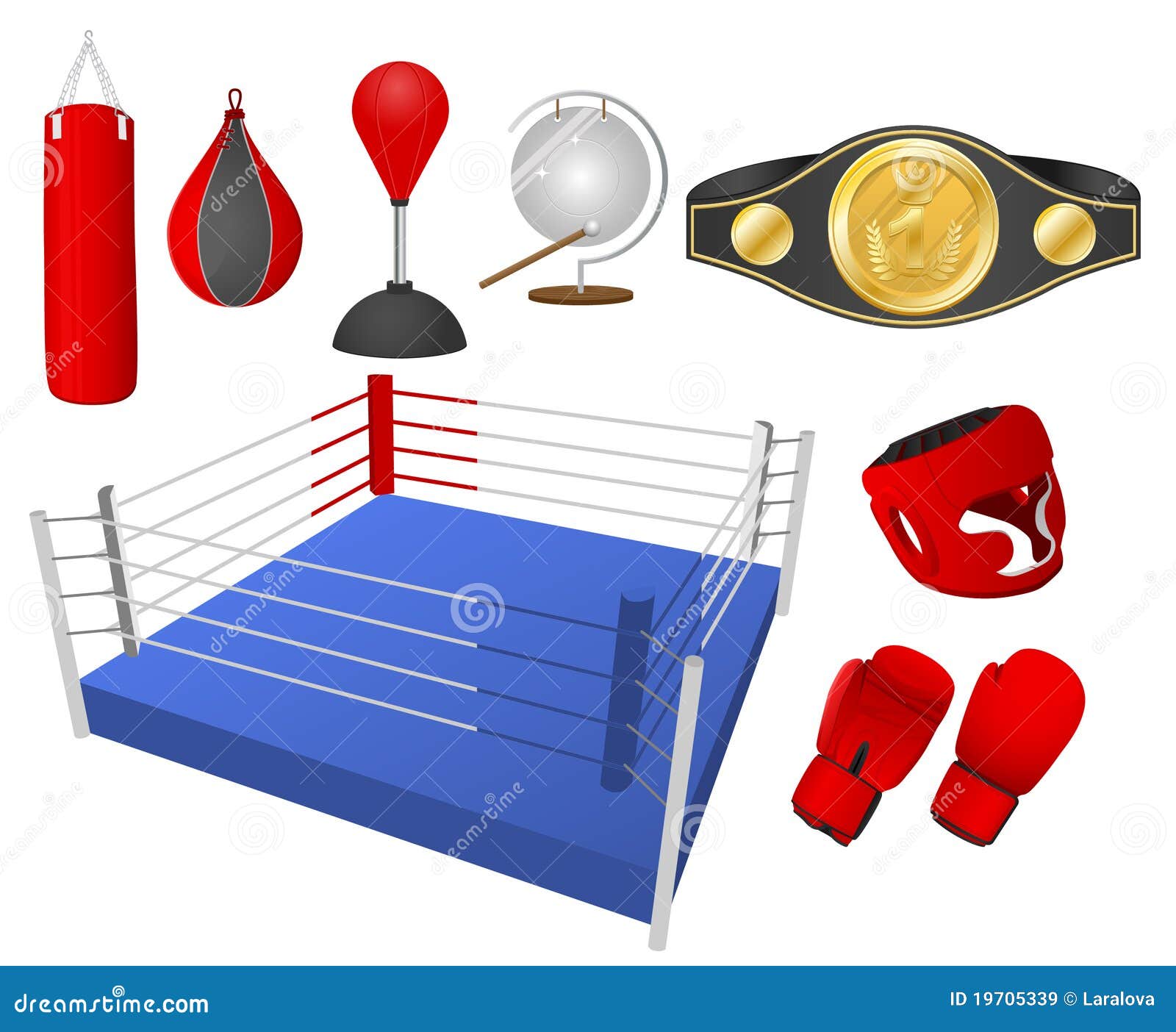 Boxing objects stock vector. Illustration of artwork - 19705339